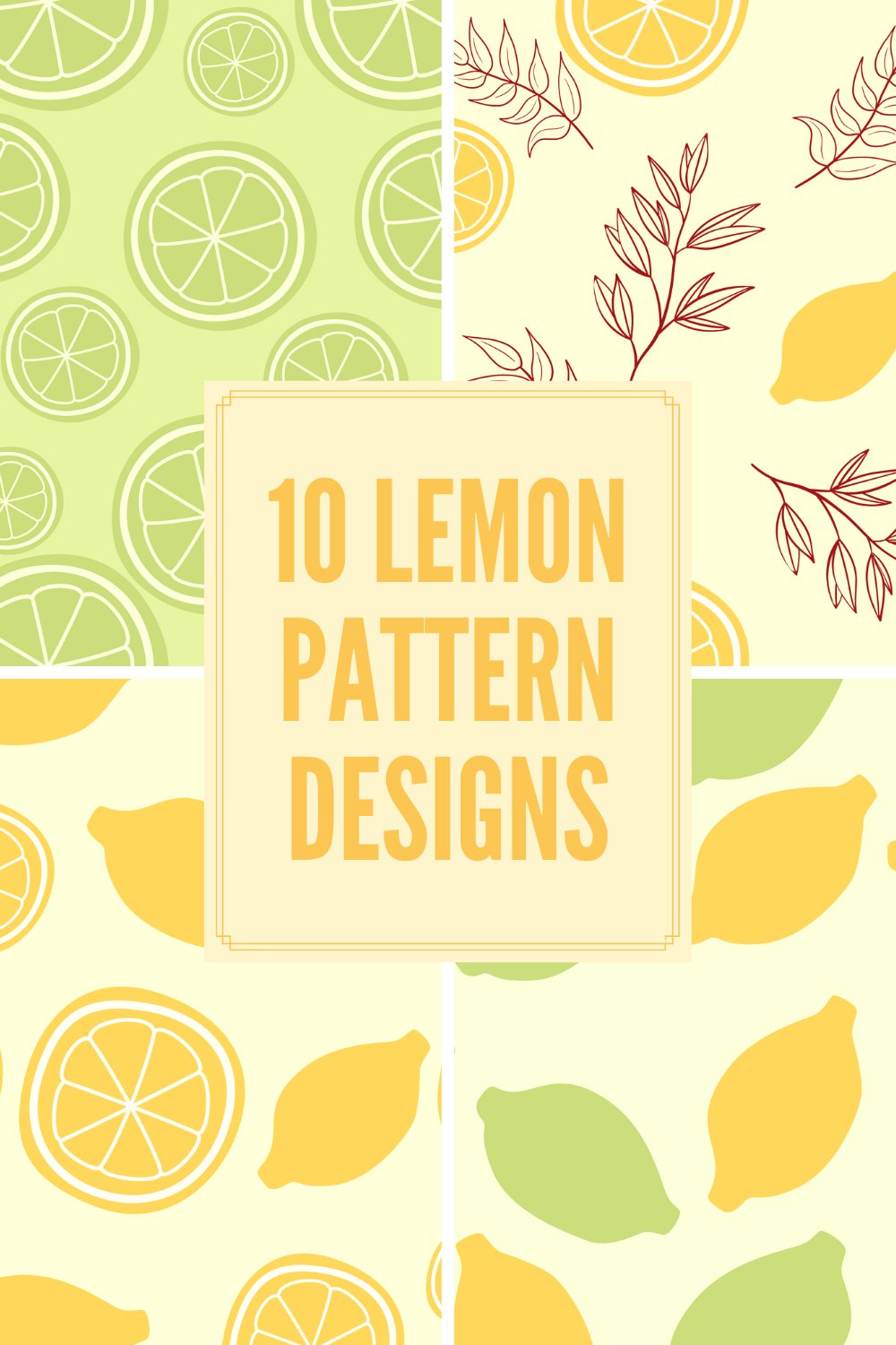 Summer fruit lemon and lime seamless paper pattern decor art