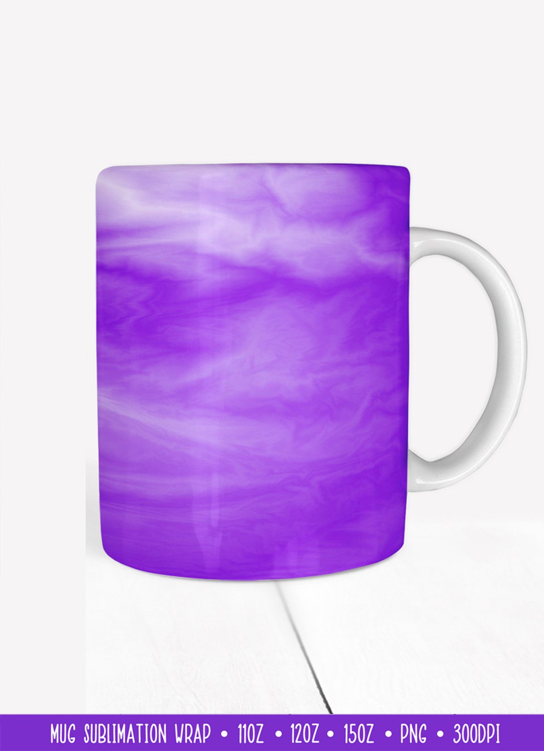 Purple Mug Sublimation Design. Marble Texture Mug Wrap