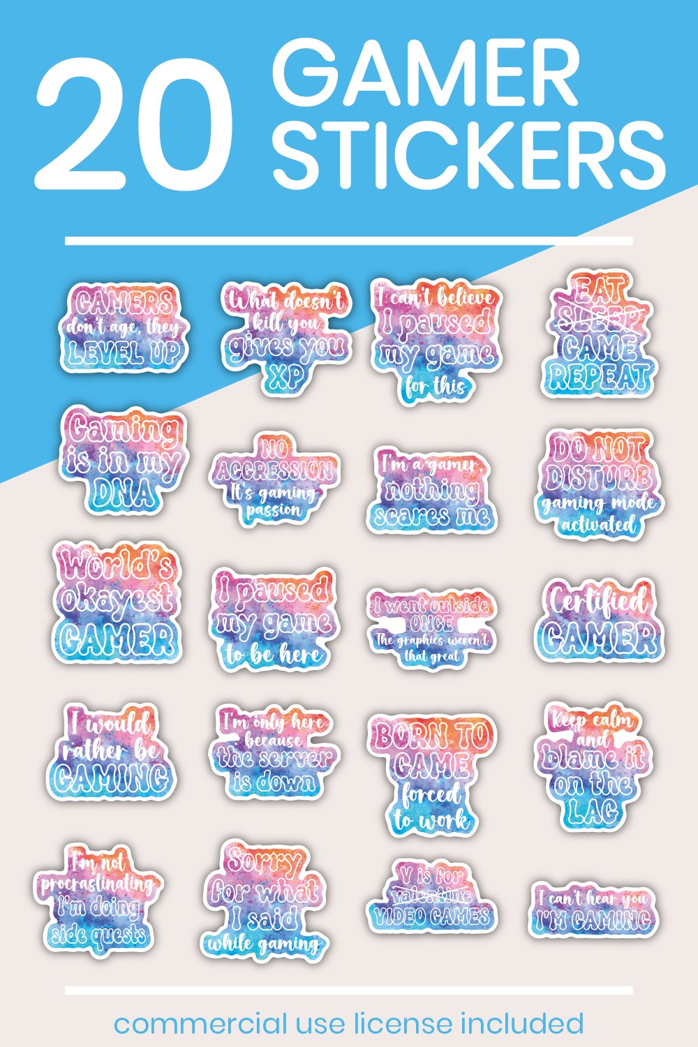 Funny Gamer Sticker Bundle | Gaming Stickers | Vol 2