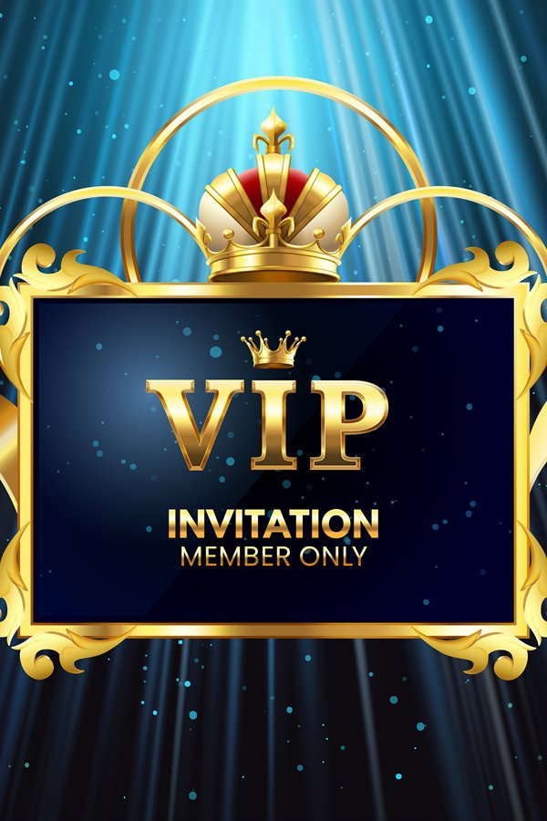 VIP invitation card. Glamour celebration party invitate. Ele