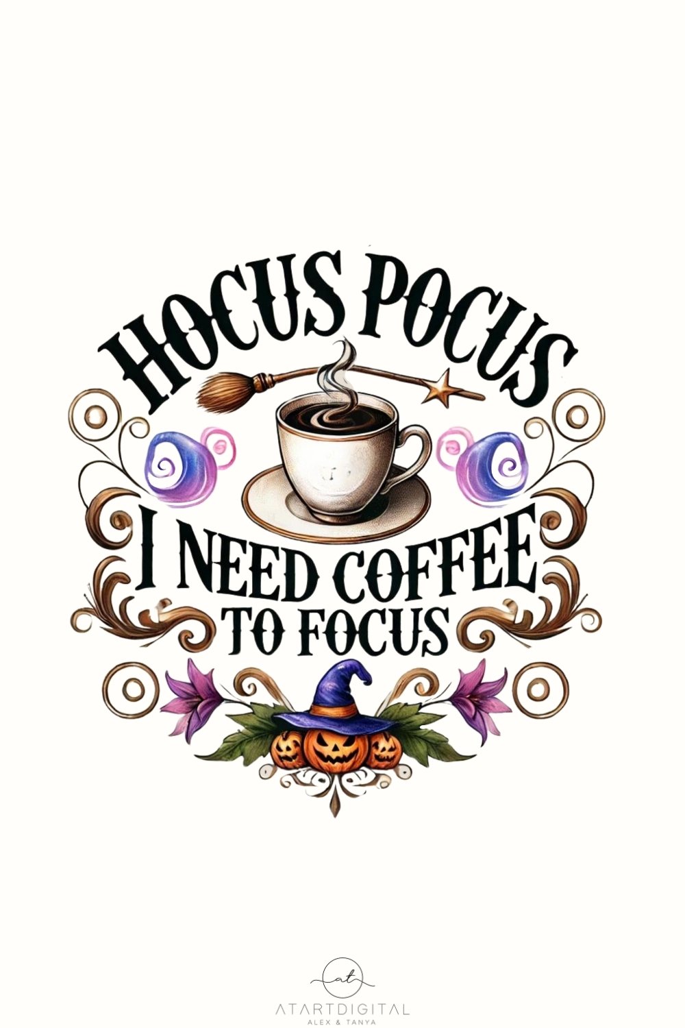 Hocus Pocus I Need Coffee To Focus, Coffee Cups, Funny