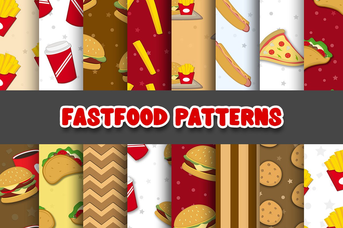 Fast Food Digital Papers Patterns
