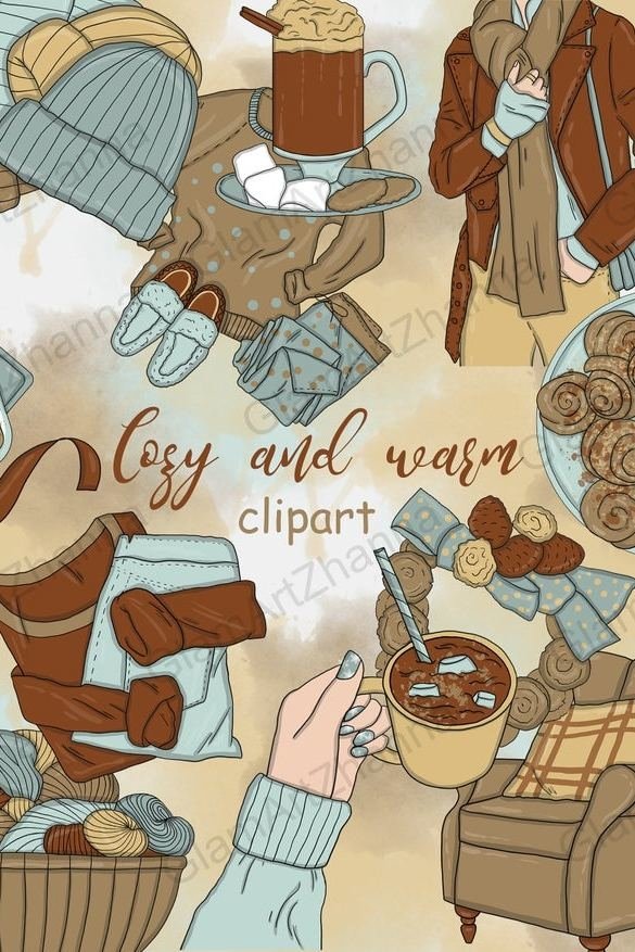 Cozy And Warm CLIPART Winter Weekend Cookies Planner - PNG