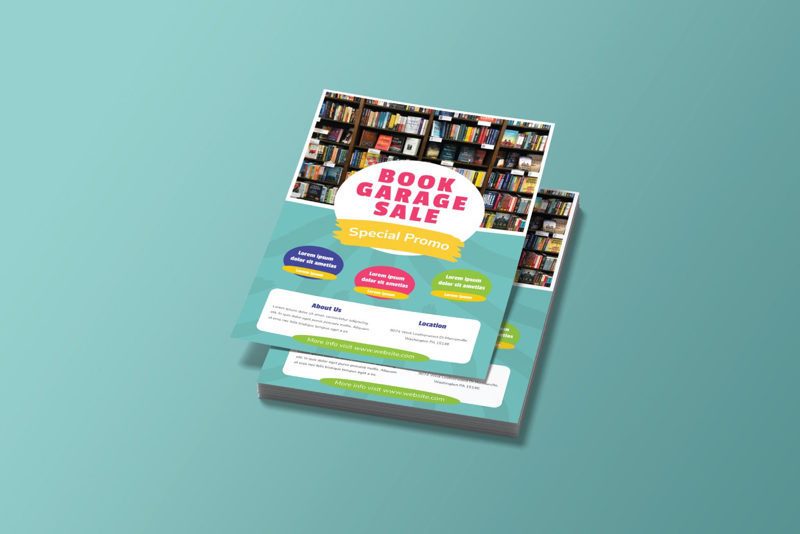 Book Garage Sale Flyer Brochure Template