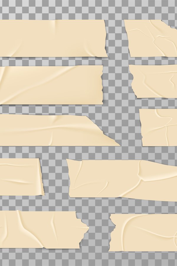 Adhesive sticky tape isolated on transparent background vect