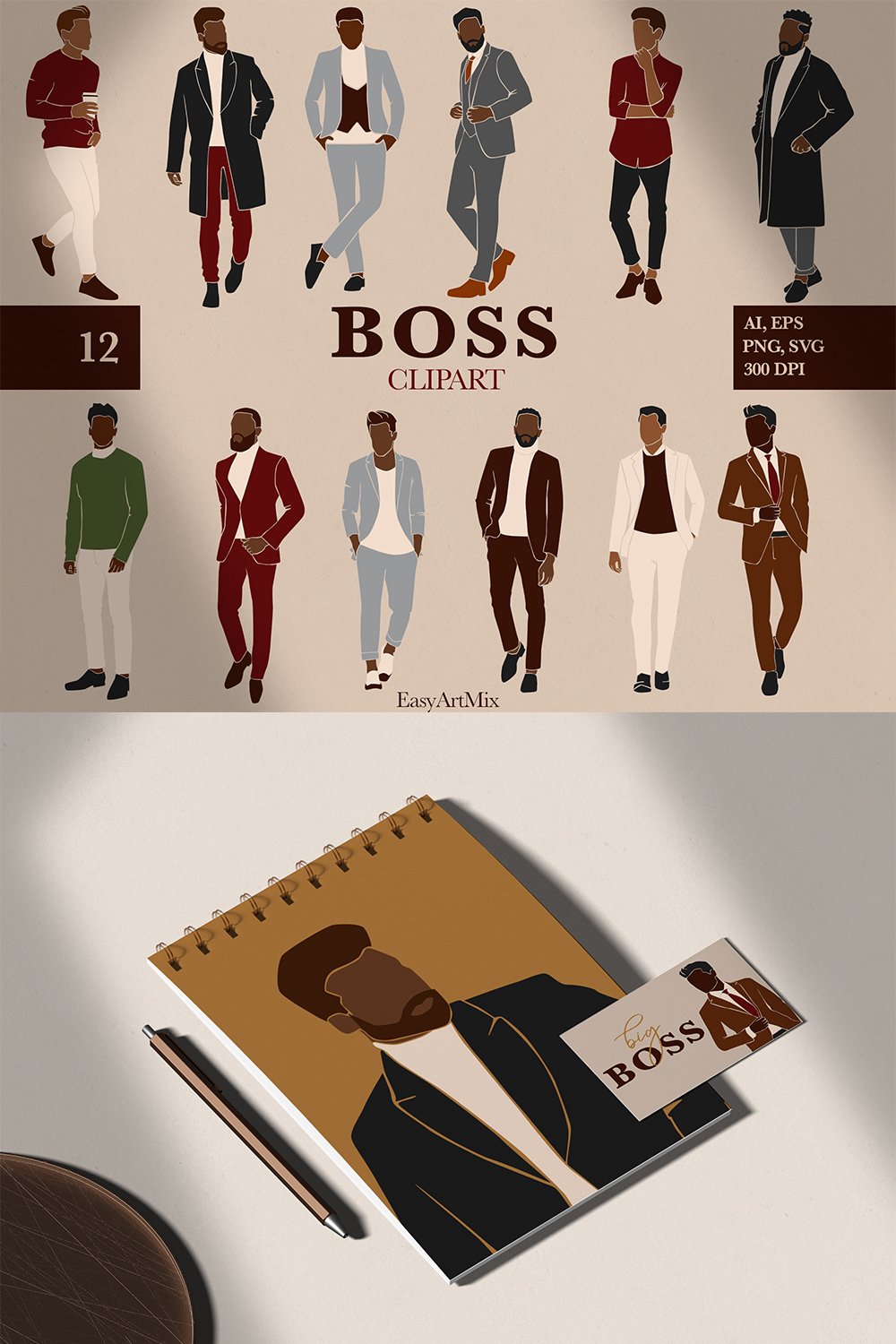 Boss man svg, Black man clipart, Big boss, Fashion man