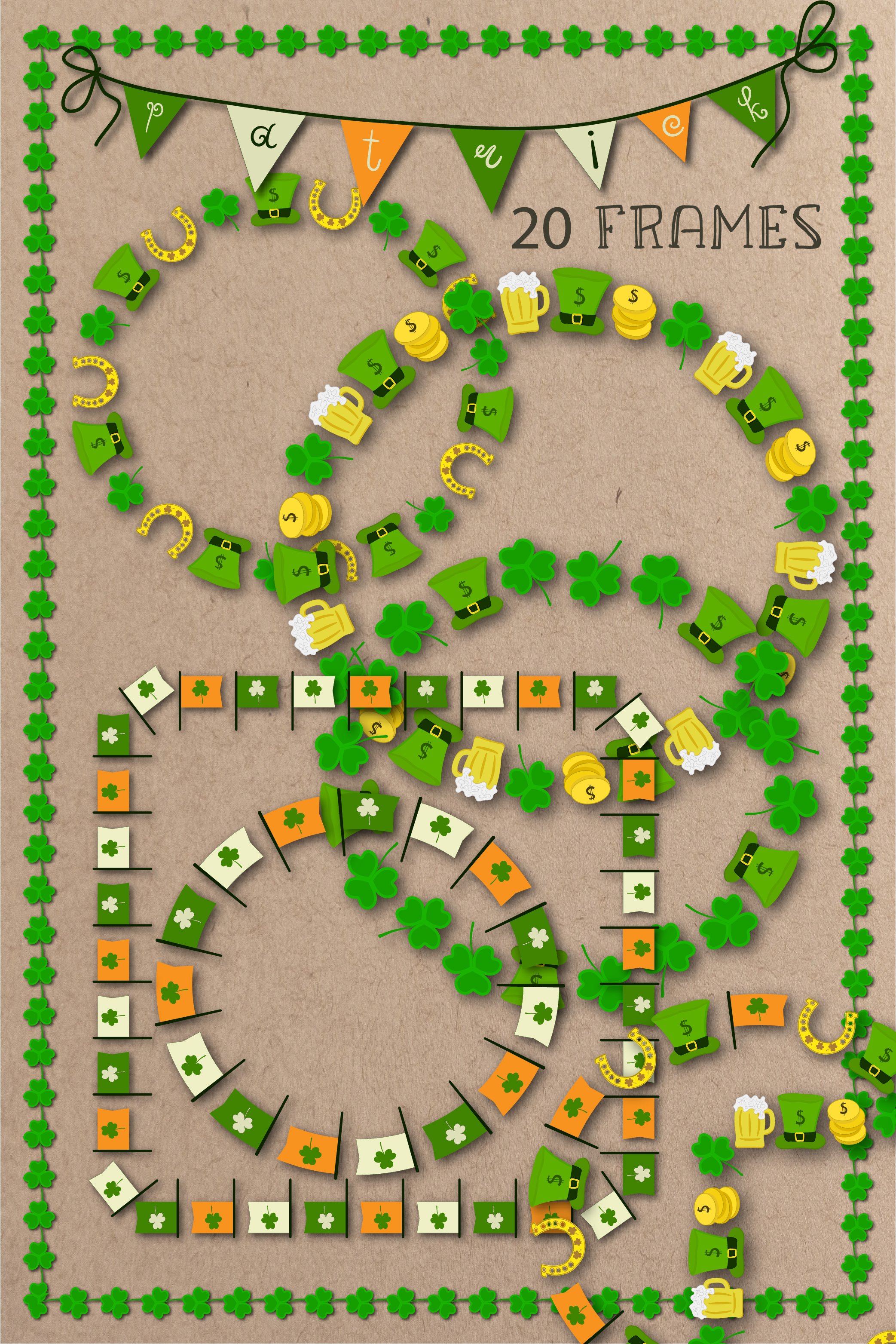 Set of themed frames St. Patrick's Day