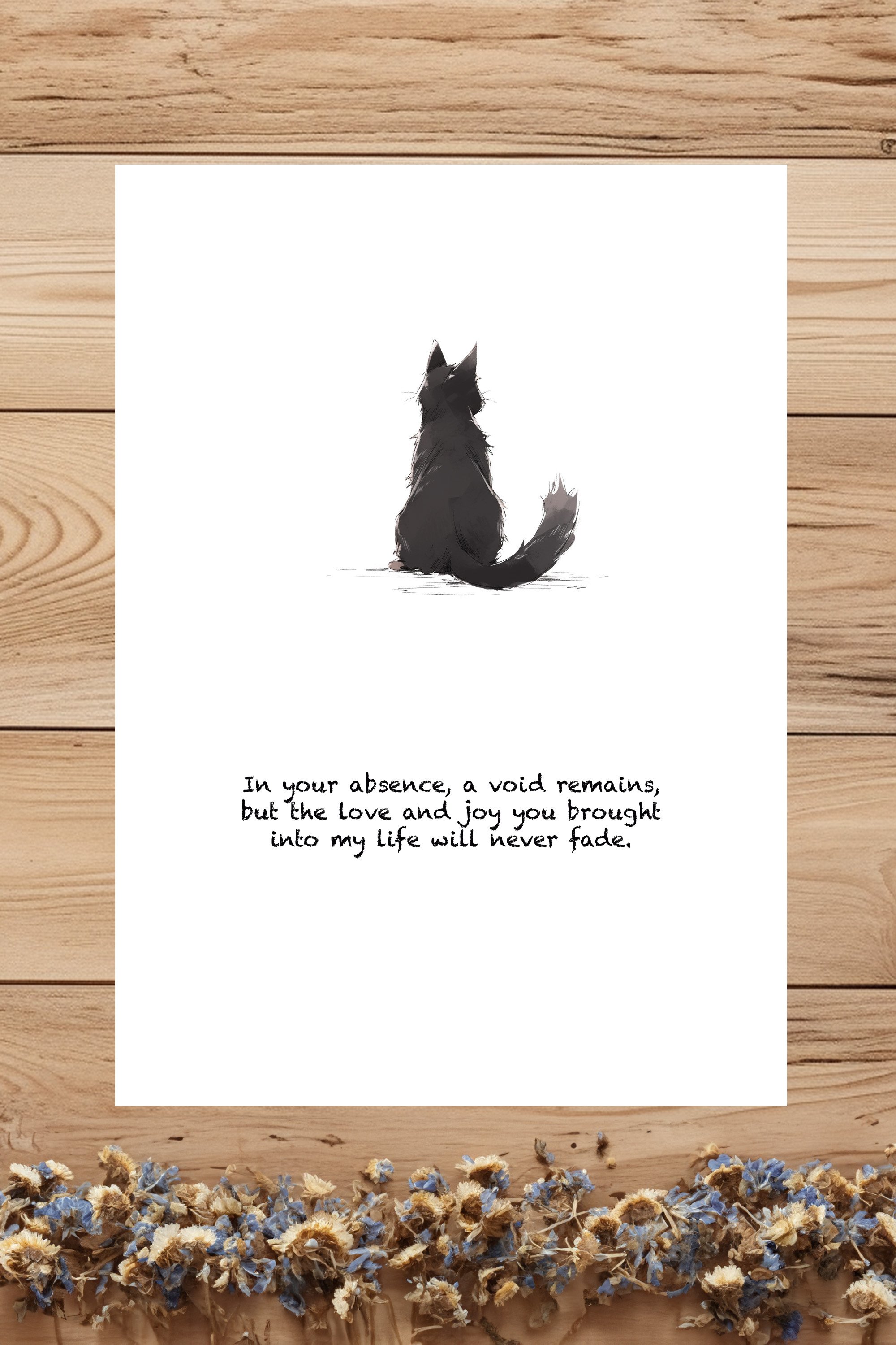 Digital Cat Loss Sympathy Card - Instant Download