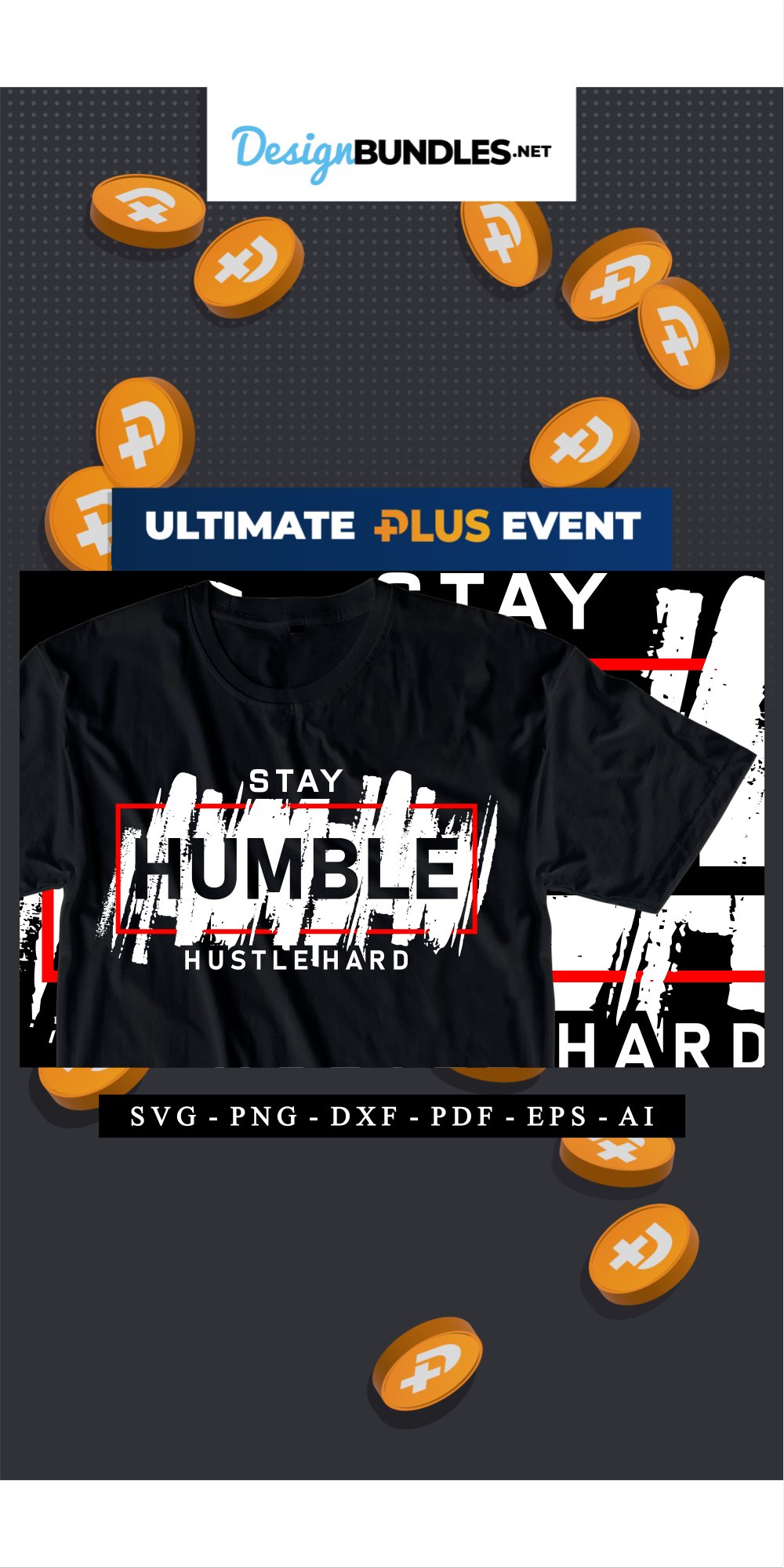 Stay Humble Hustle Hard SVG, Motivational Quotes SVG