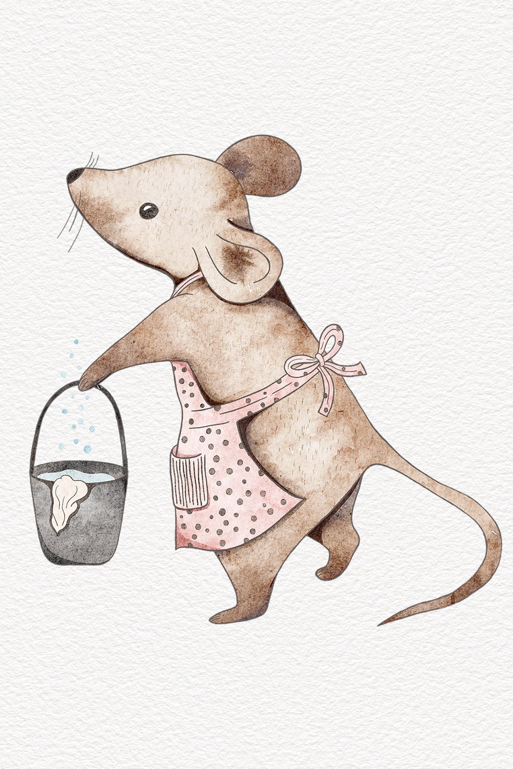 Watercolor Adobe Mice Clipart Set Nursery Art Illustration