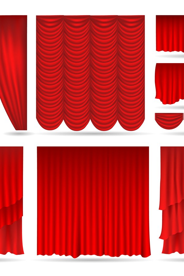 Elegant red curtains