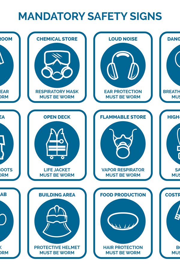 Mandatory health safety signs