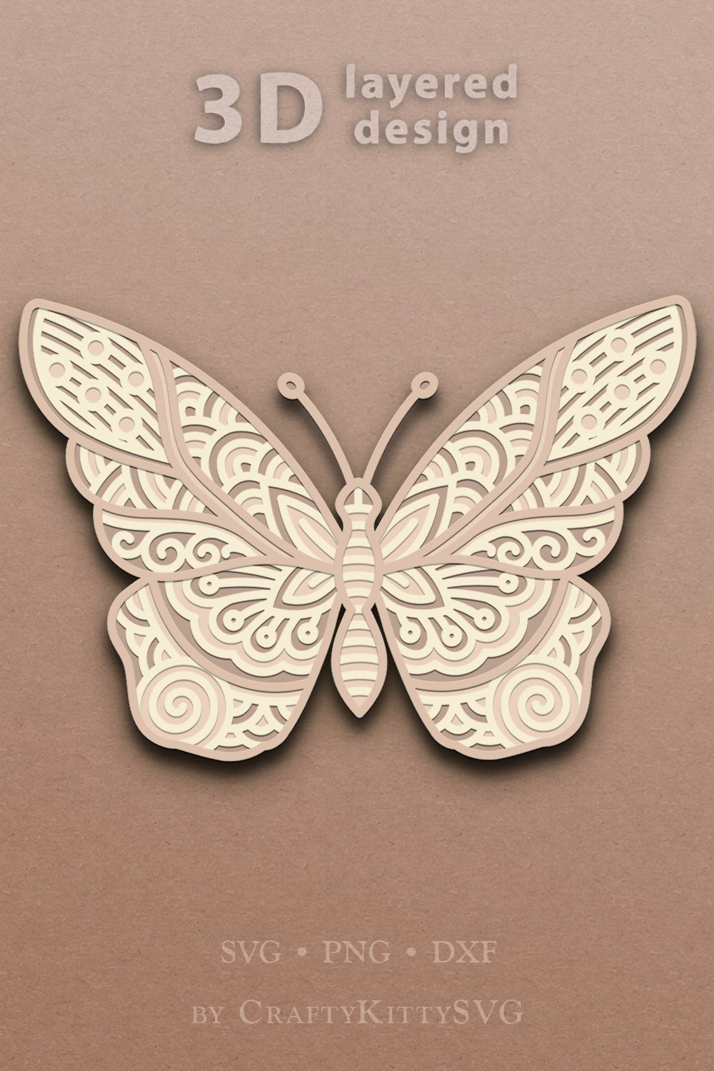 3D Butterfly SVG, Layered Butterfly SVG, Butterfly Laser Cut
