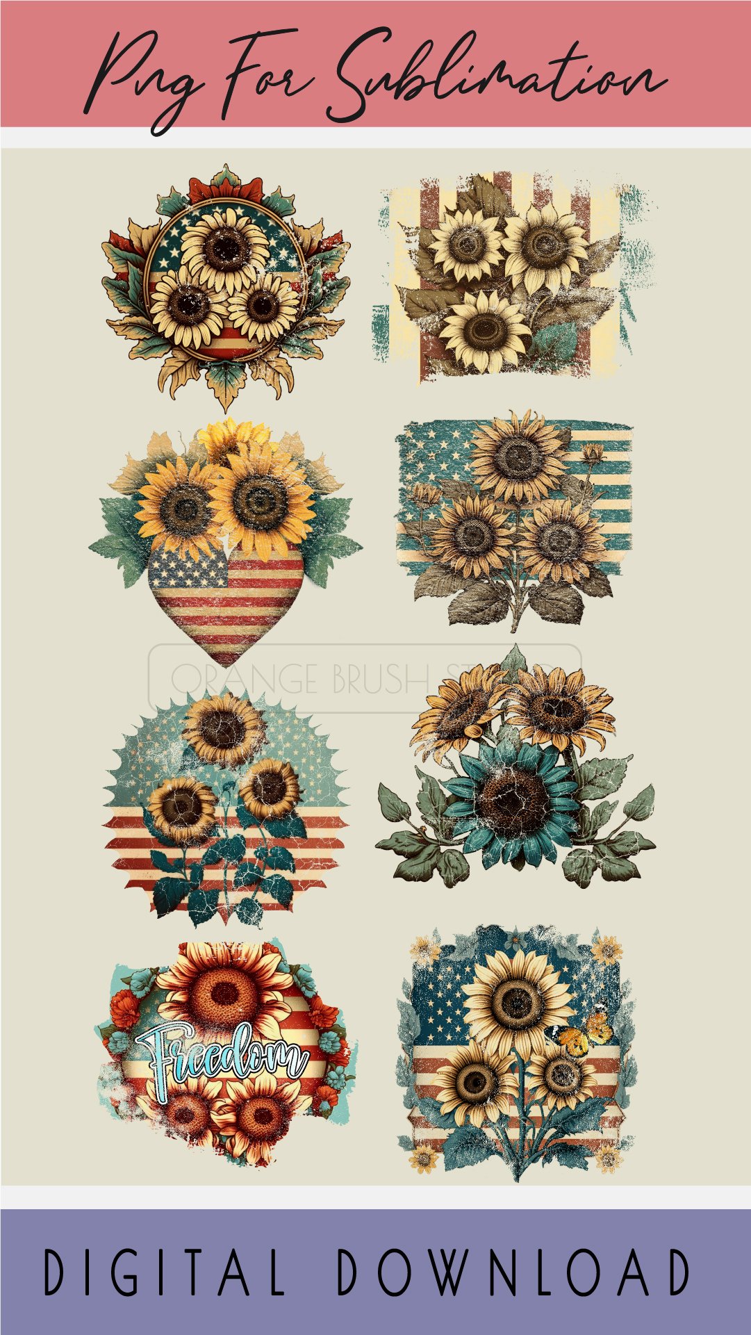 Patriotic Sublimation Designs Usa Flag Png Background Bundle