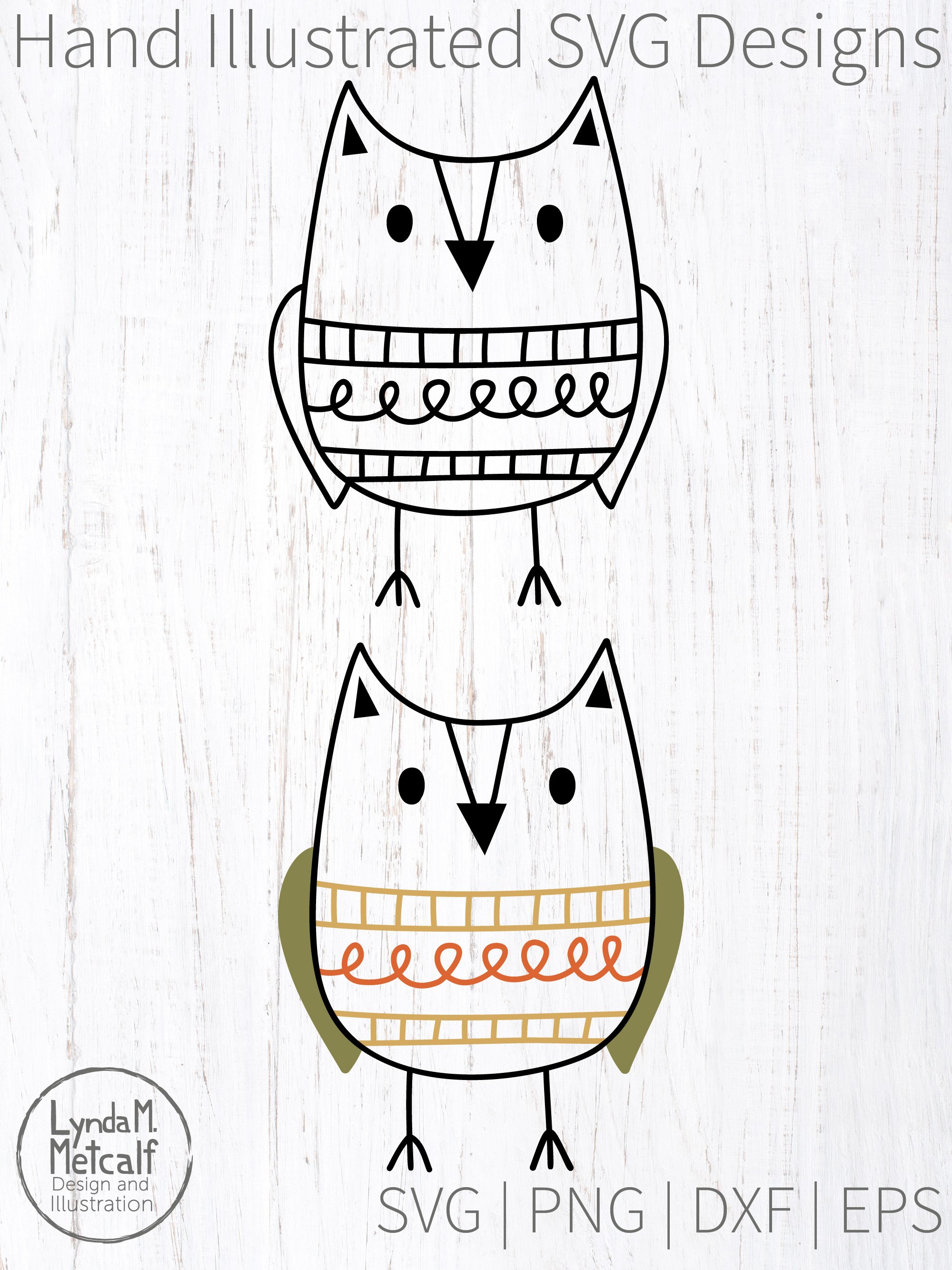 Cute Doodle Owls Svg, Woodland Birds Png