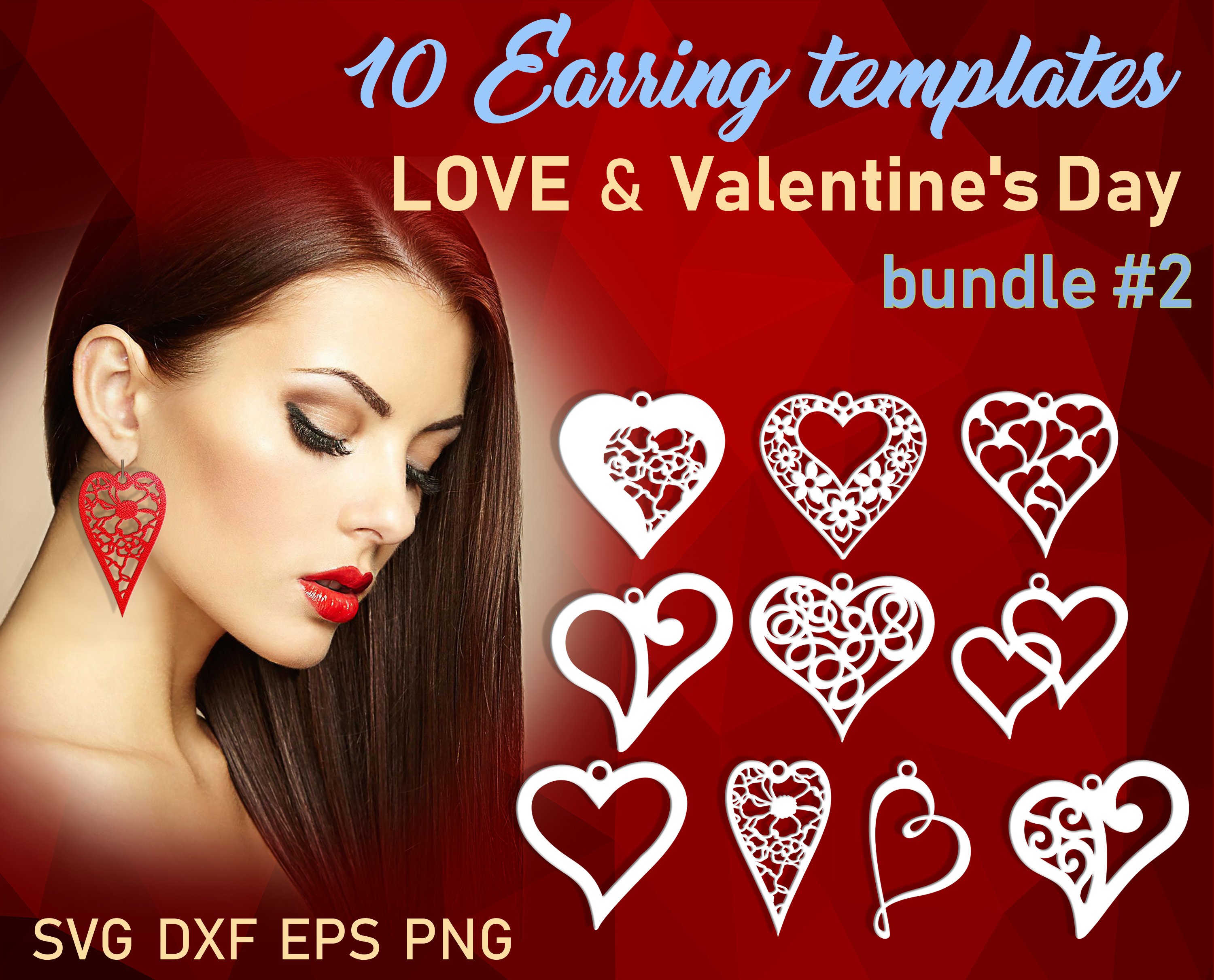 10 Valentine Love earrings svg Leather earrings (406956)