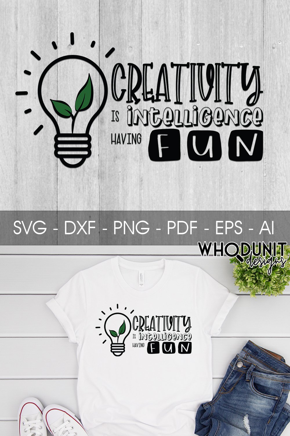 Creativity Quote SVG | Intelligence having fun cut file