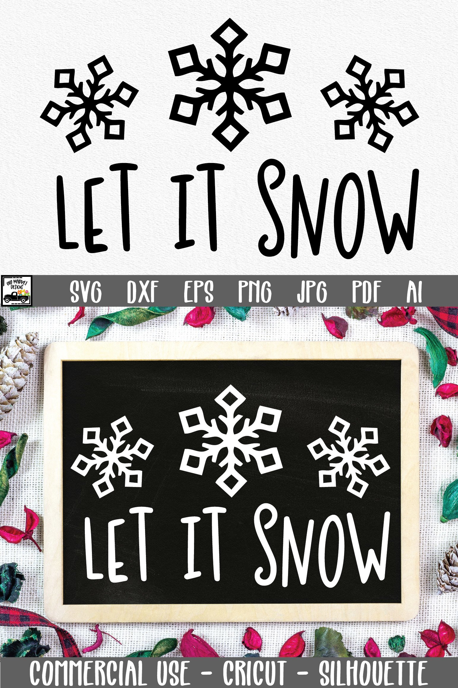 Let It Snow SVG Cut File - Christmas Cut File