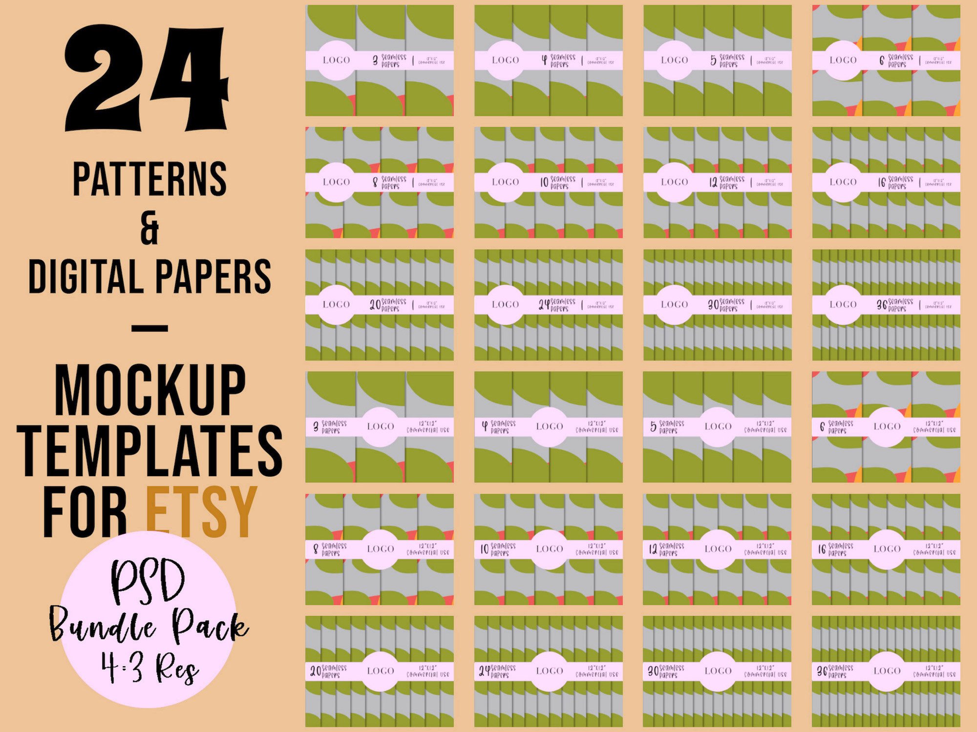 digital paper mockup template