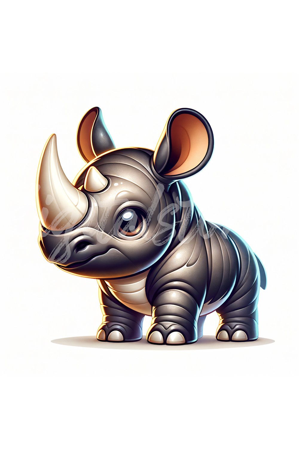 Cute Rhino JPG Sublimation Design (3579618)