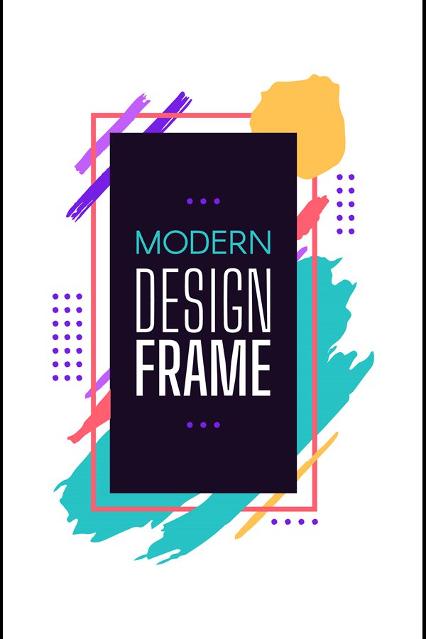 Modern design frame with color brush stroke