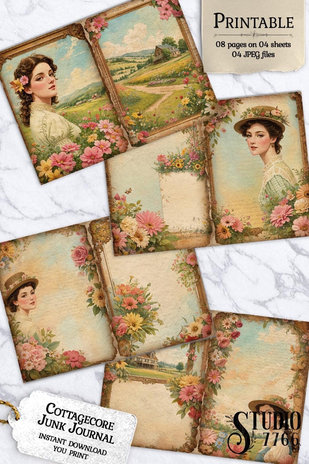 Cottagecore Junk Journal Pages