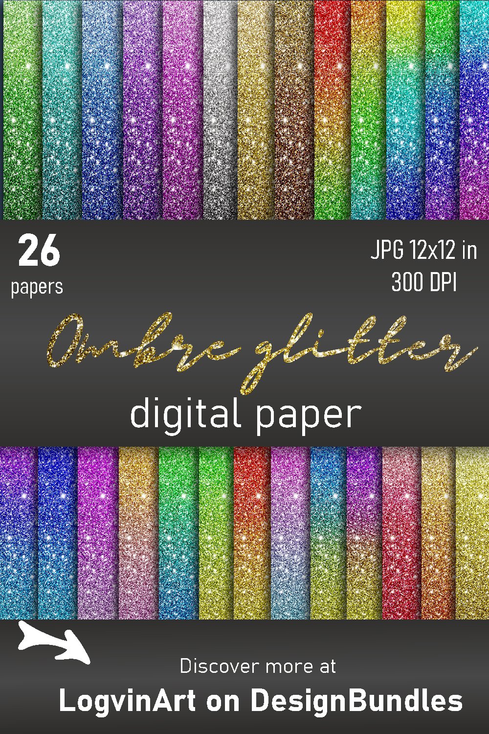 26 Ombre Glitter Digital Paper