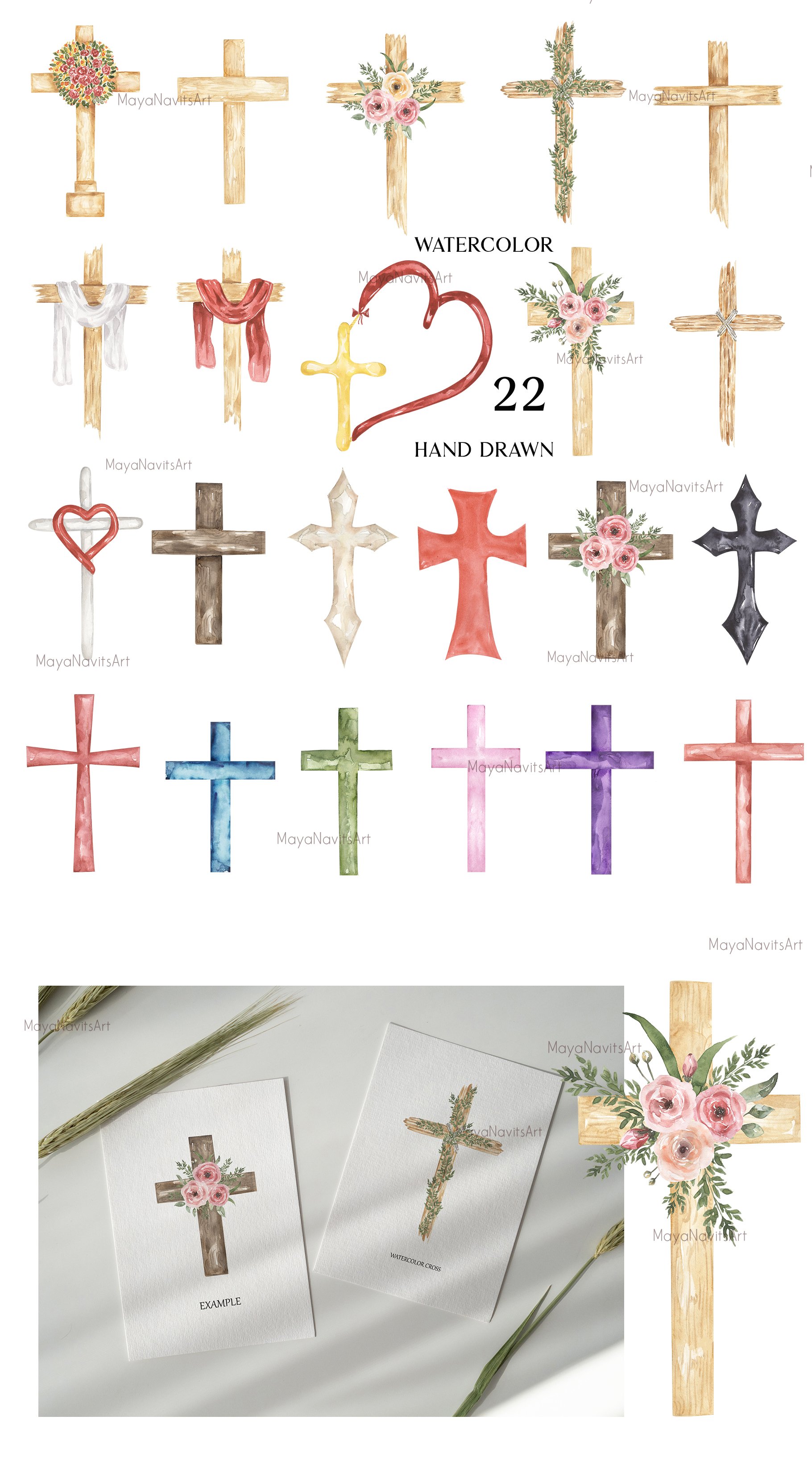 Watercolor Cross Collection Bundle