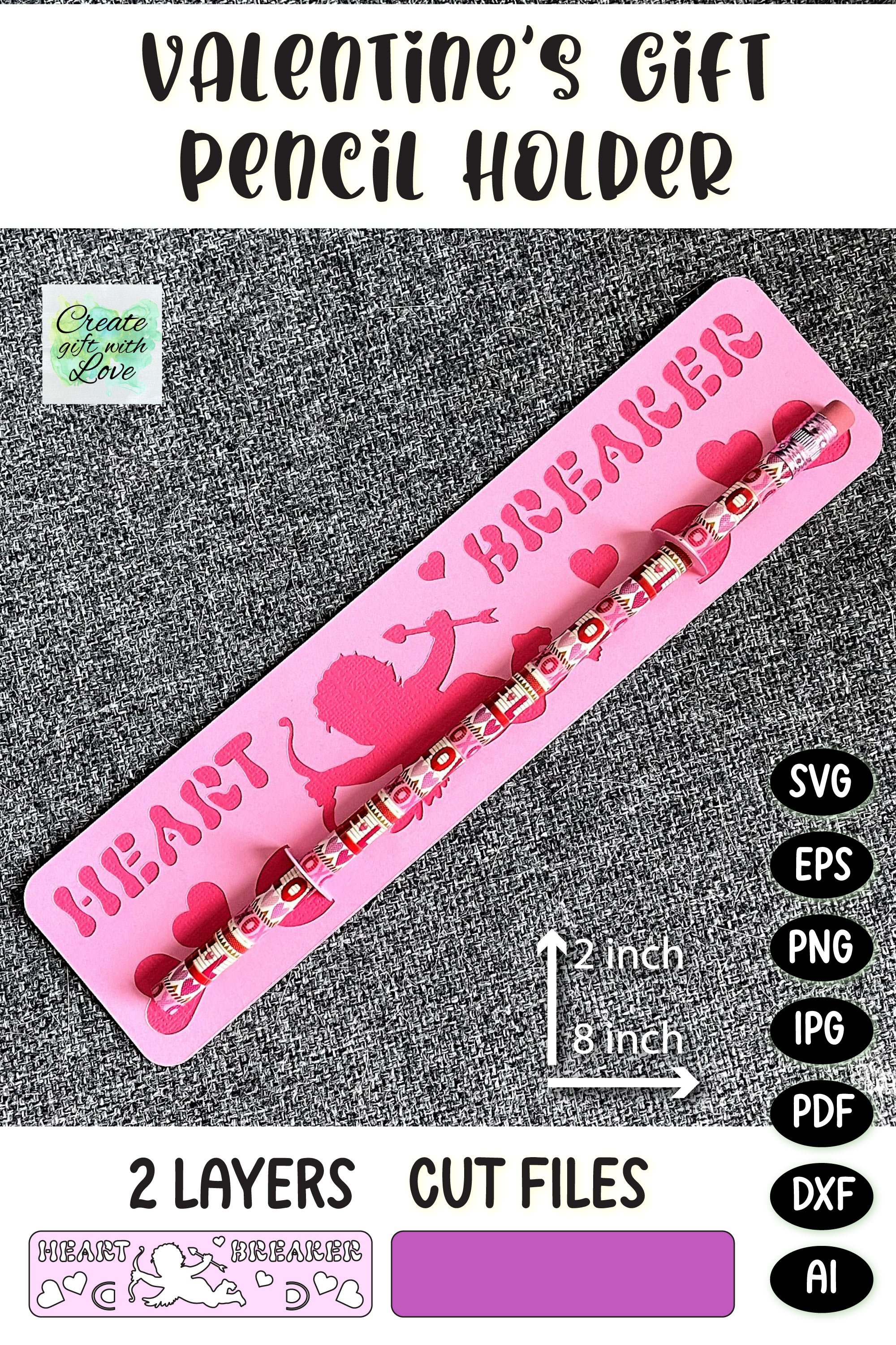 Pencil Holder | Valentine Gift | Classroom Exchange Cards