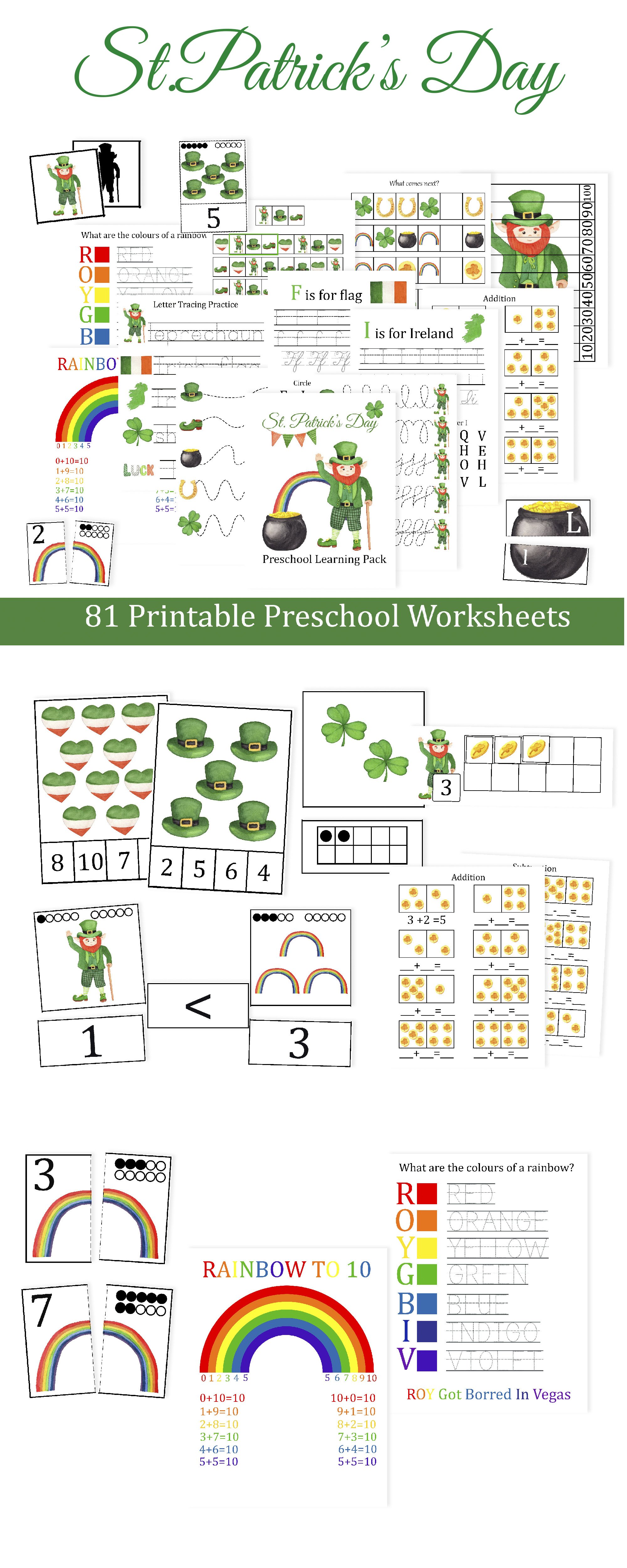 St Patricks Day Preschool Learning Pack