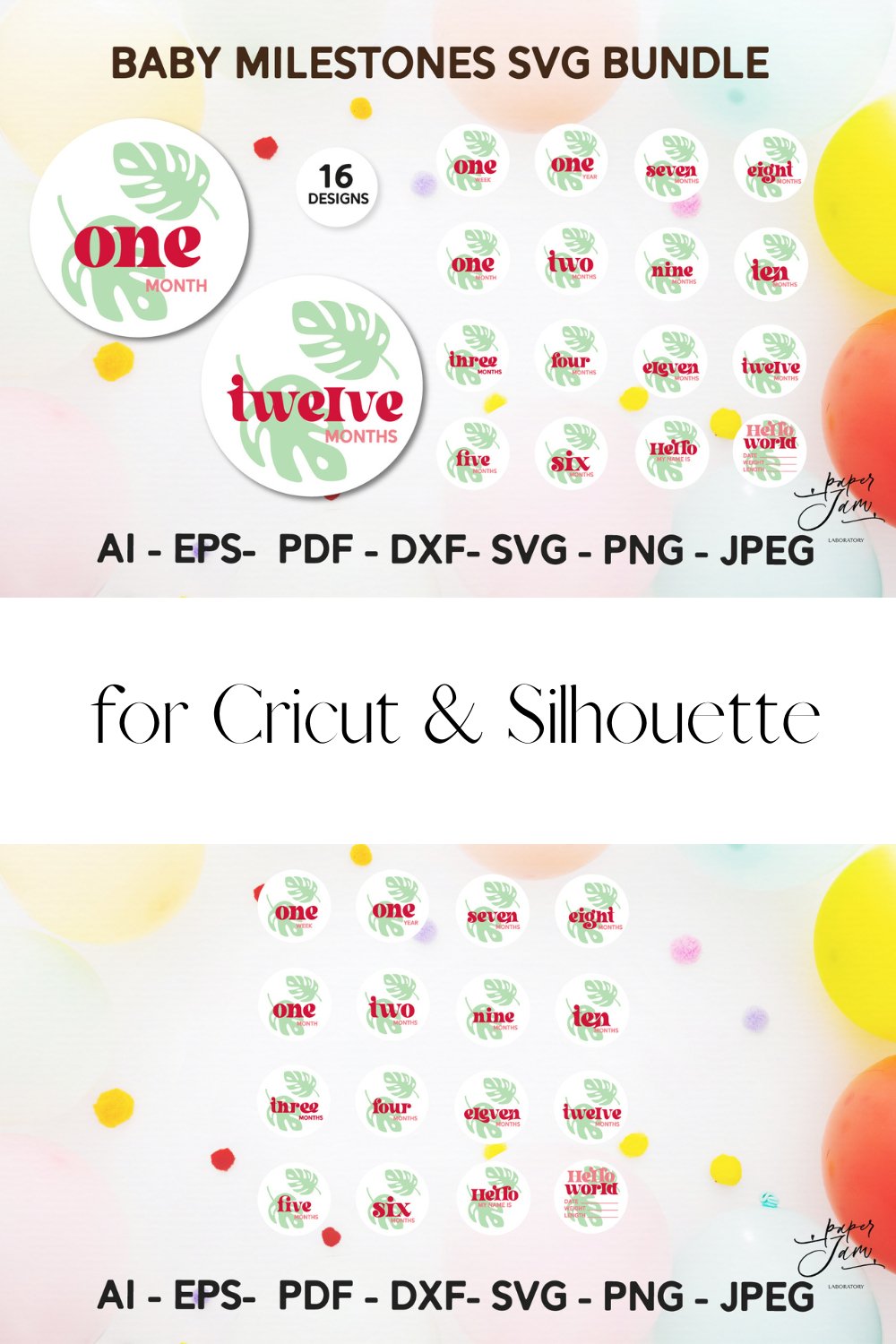 Baby milestones SVG bundle