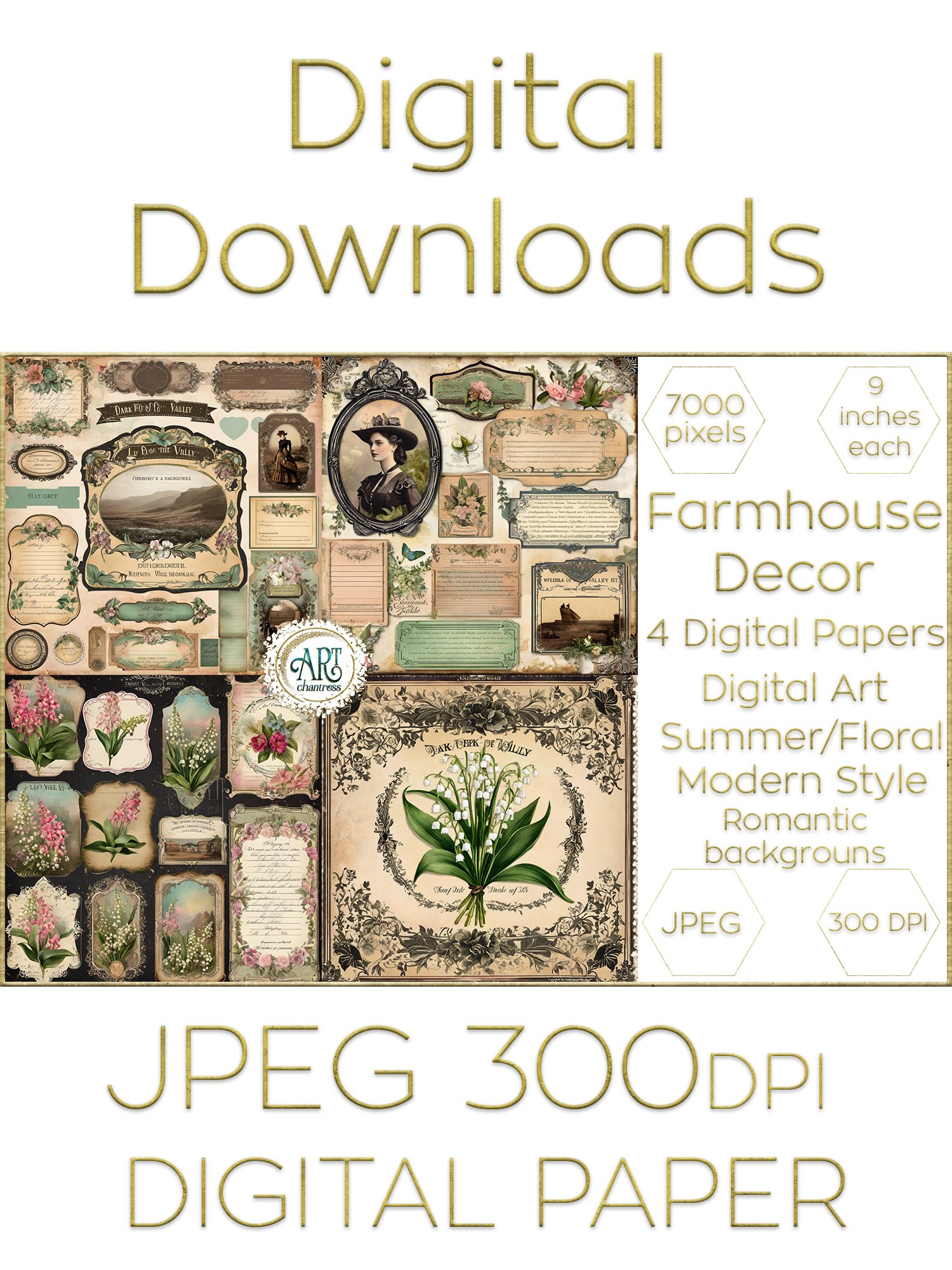 Vintage Classic Digital Papers Bohemian old books (3607049)