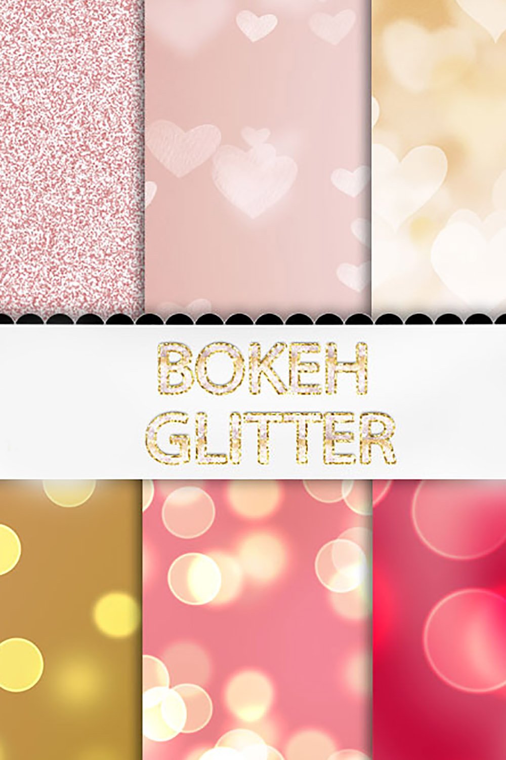 Gold Pink digital Paper - gold bokeh and glitter