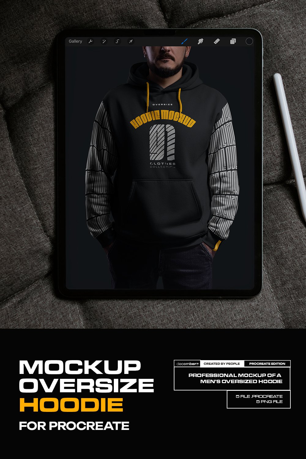 5 Mockups Oversize Hoodie for Procreate