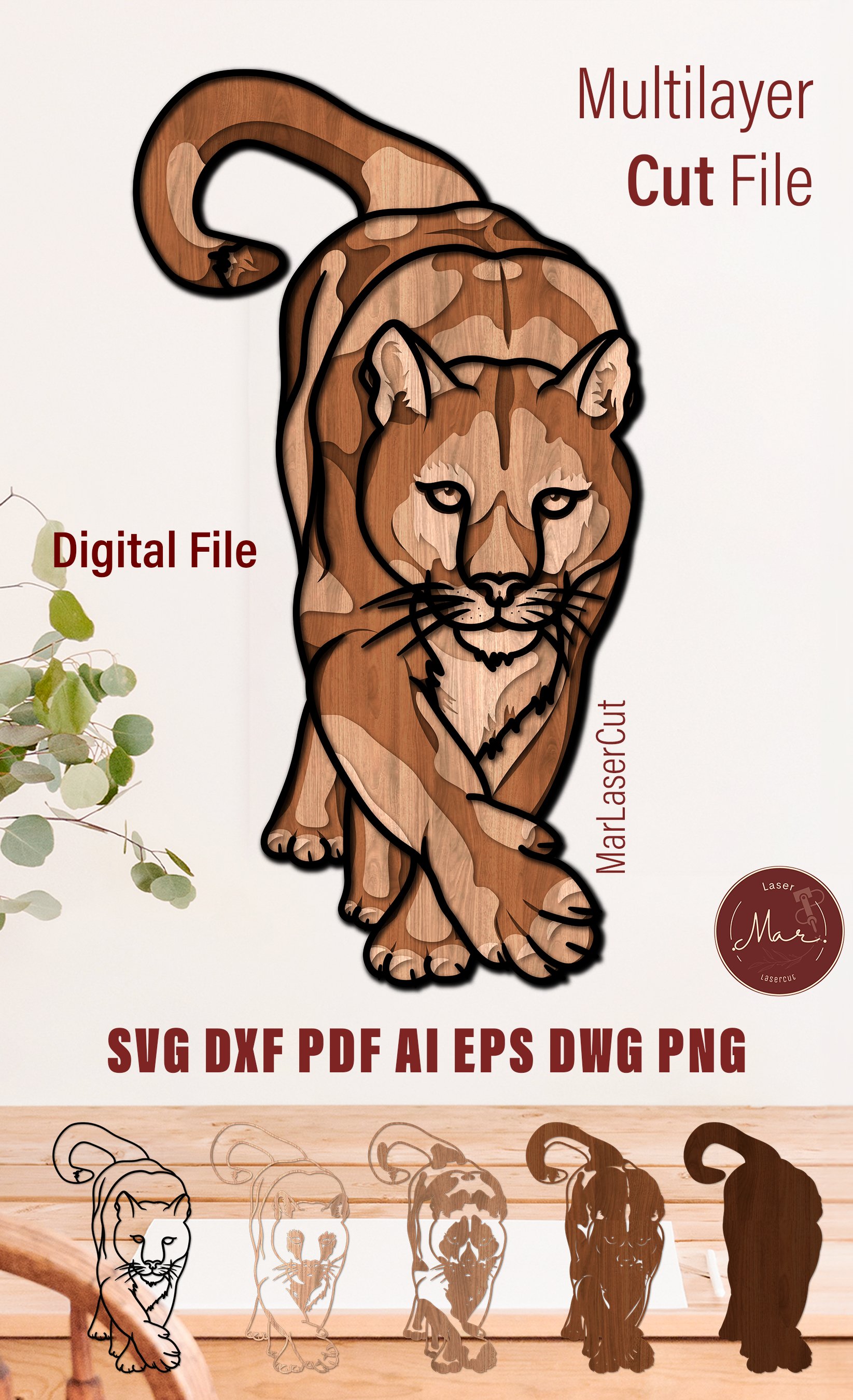 3D SVG Laser Cut PUMA