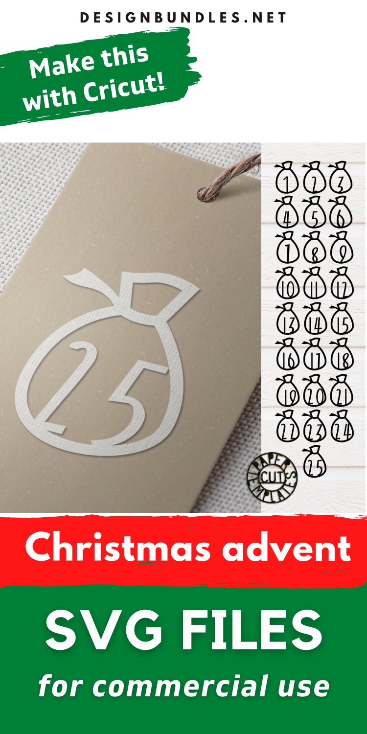 SVG Christmas Advent Calendar numbers cut file. (1508263)