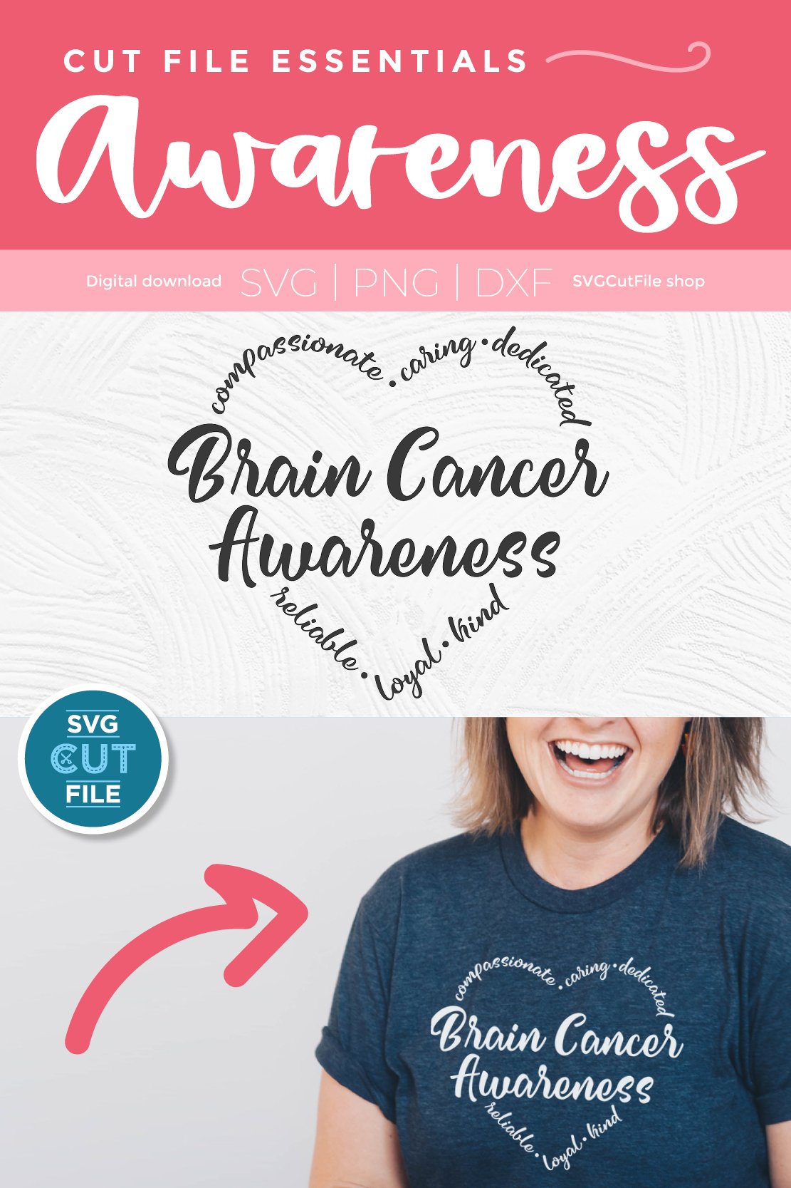 Brain Cancer Awareness SVG with ribbon