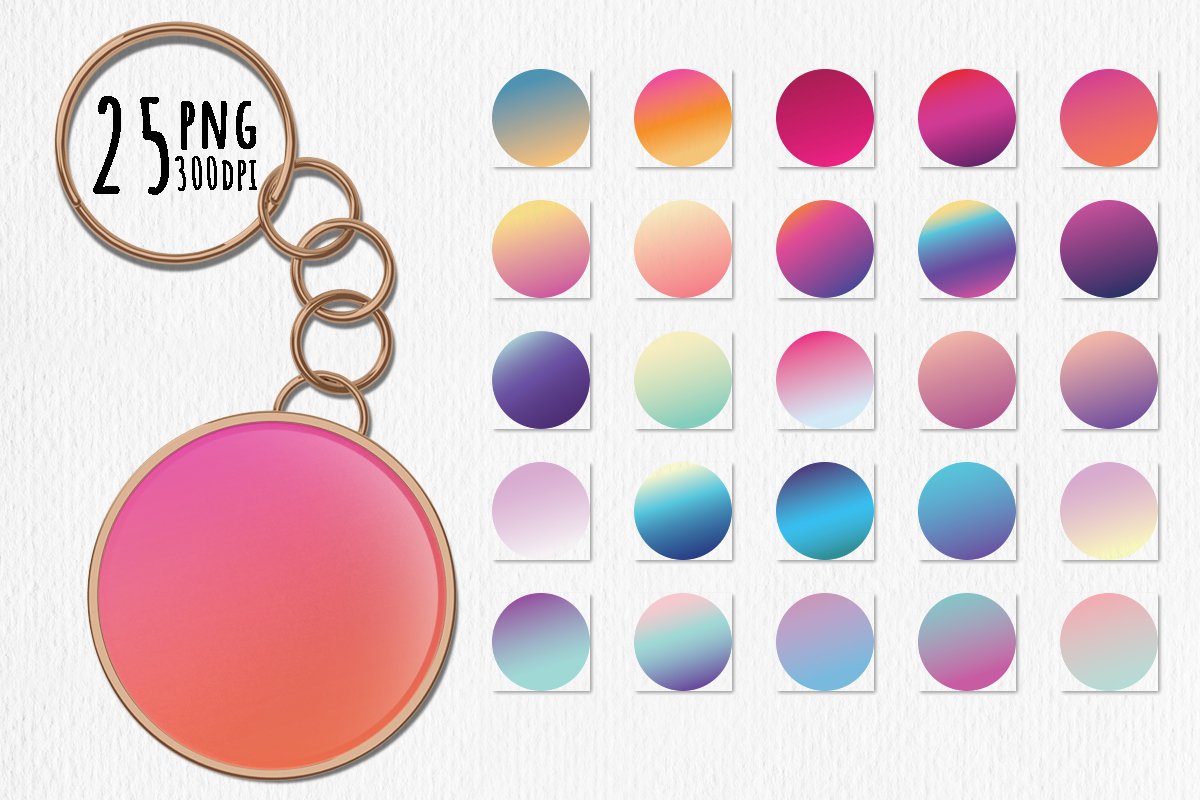 Bright gradient keychain backgrounds