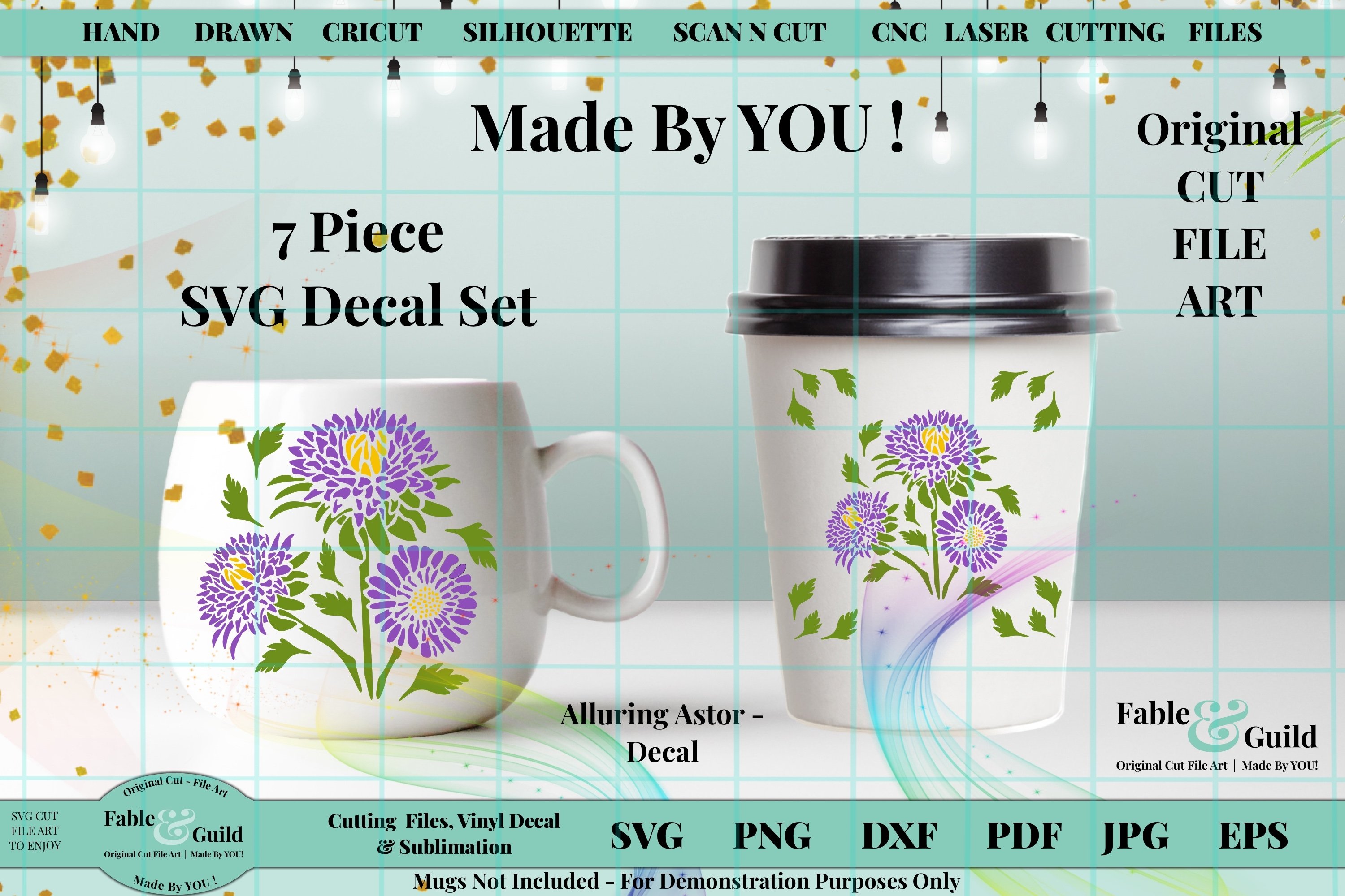 Flower SVG Vinyl Decal, Mother Floral Tumbler Mom Cut File