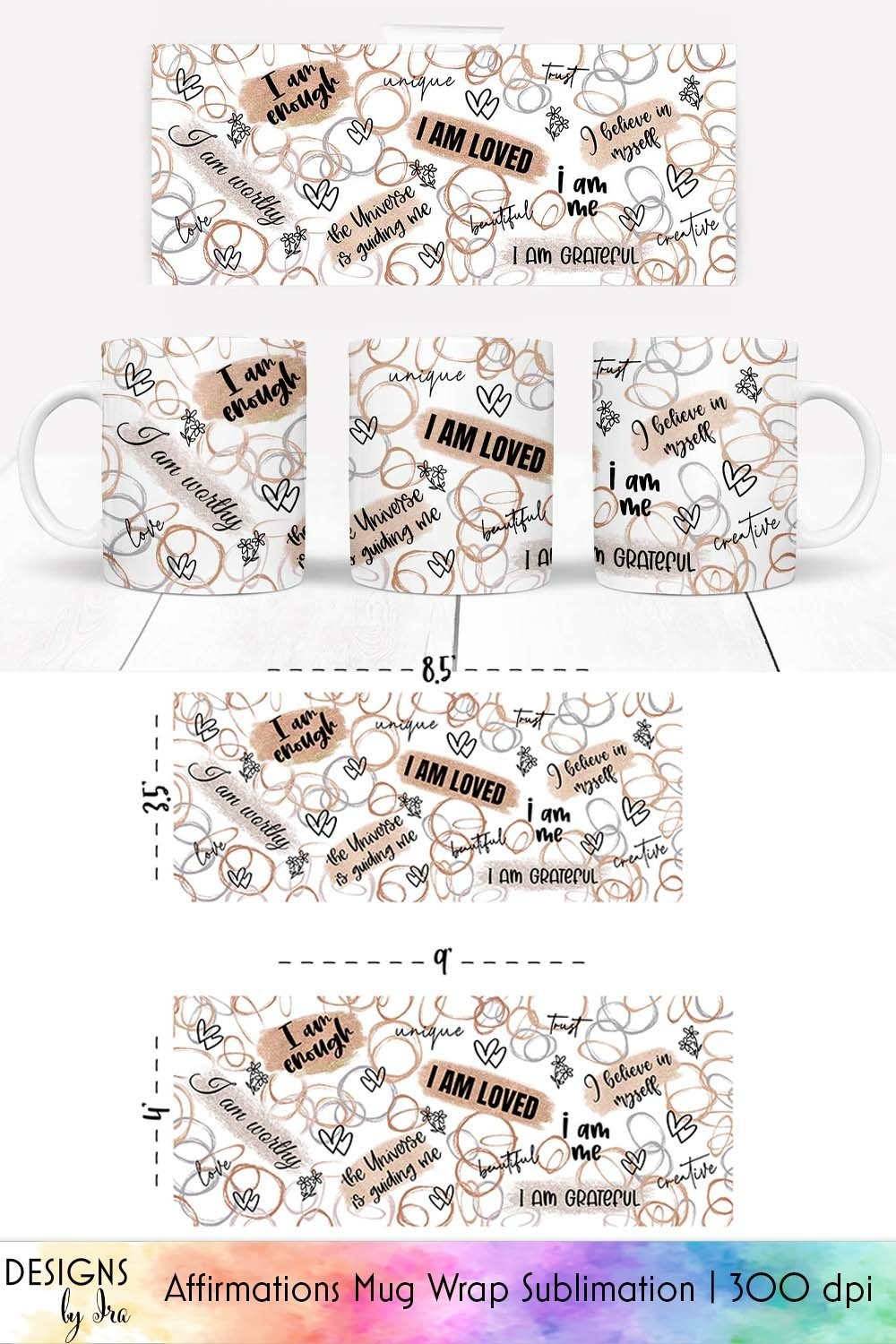 Positive Affirmations Mug Wrap Sublimation 11 oz