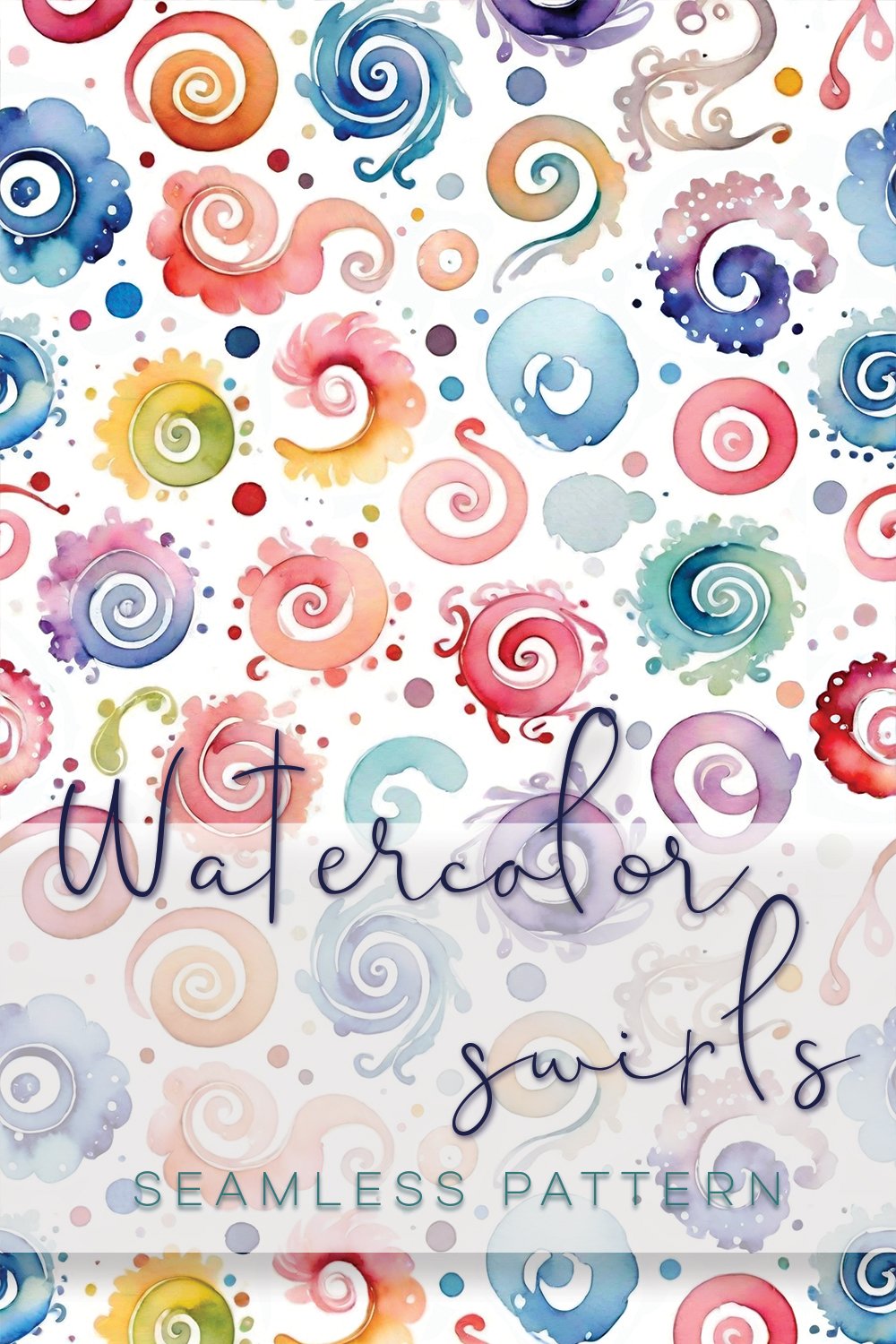 Watercolor swirls seamless pattern