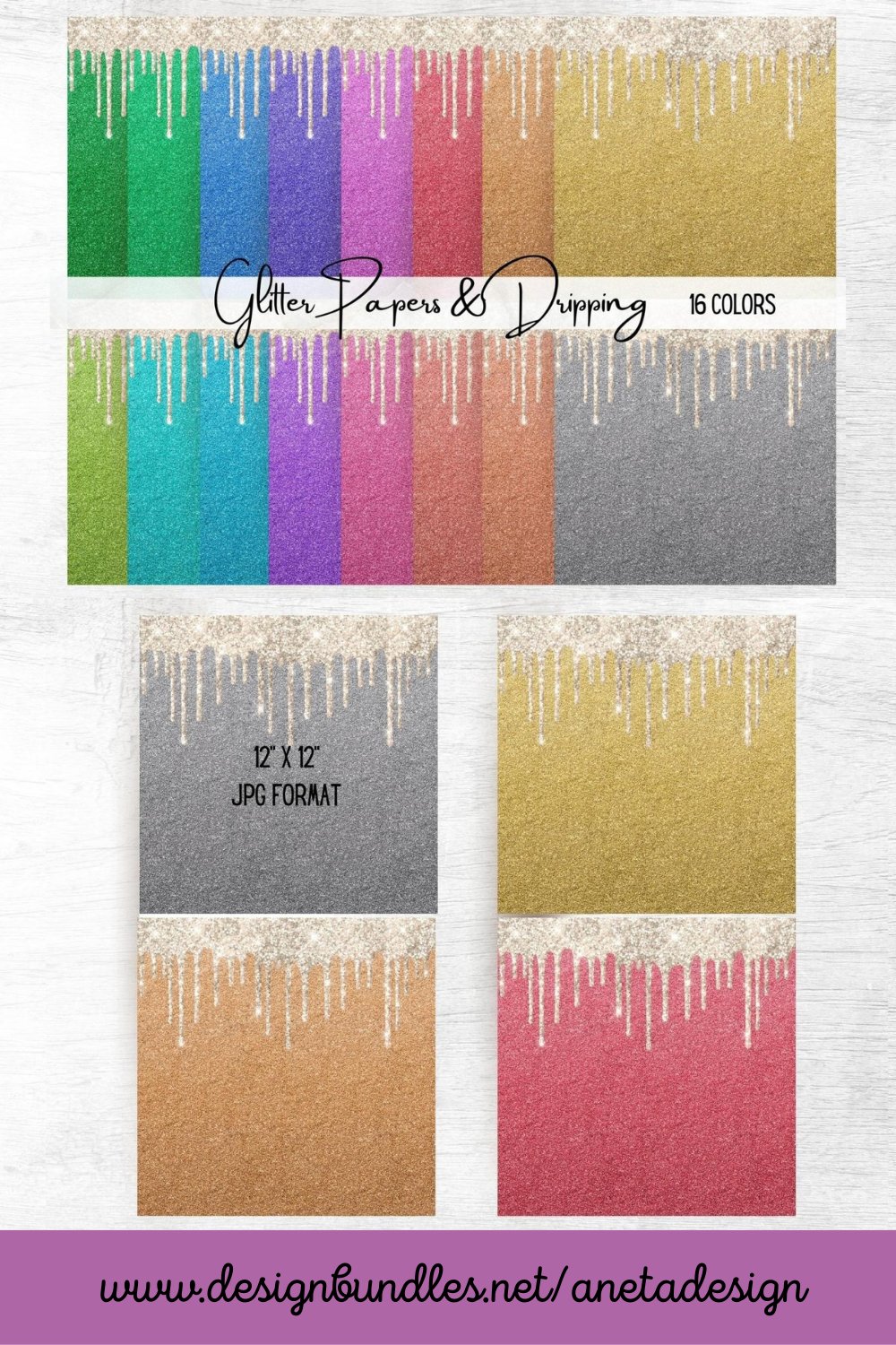 Glitter Papers with Dripping (2492349)