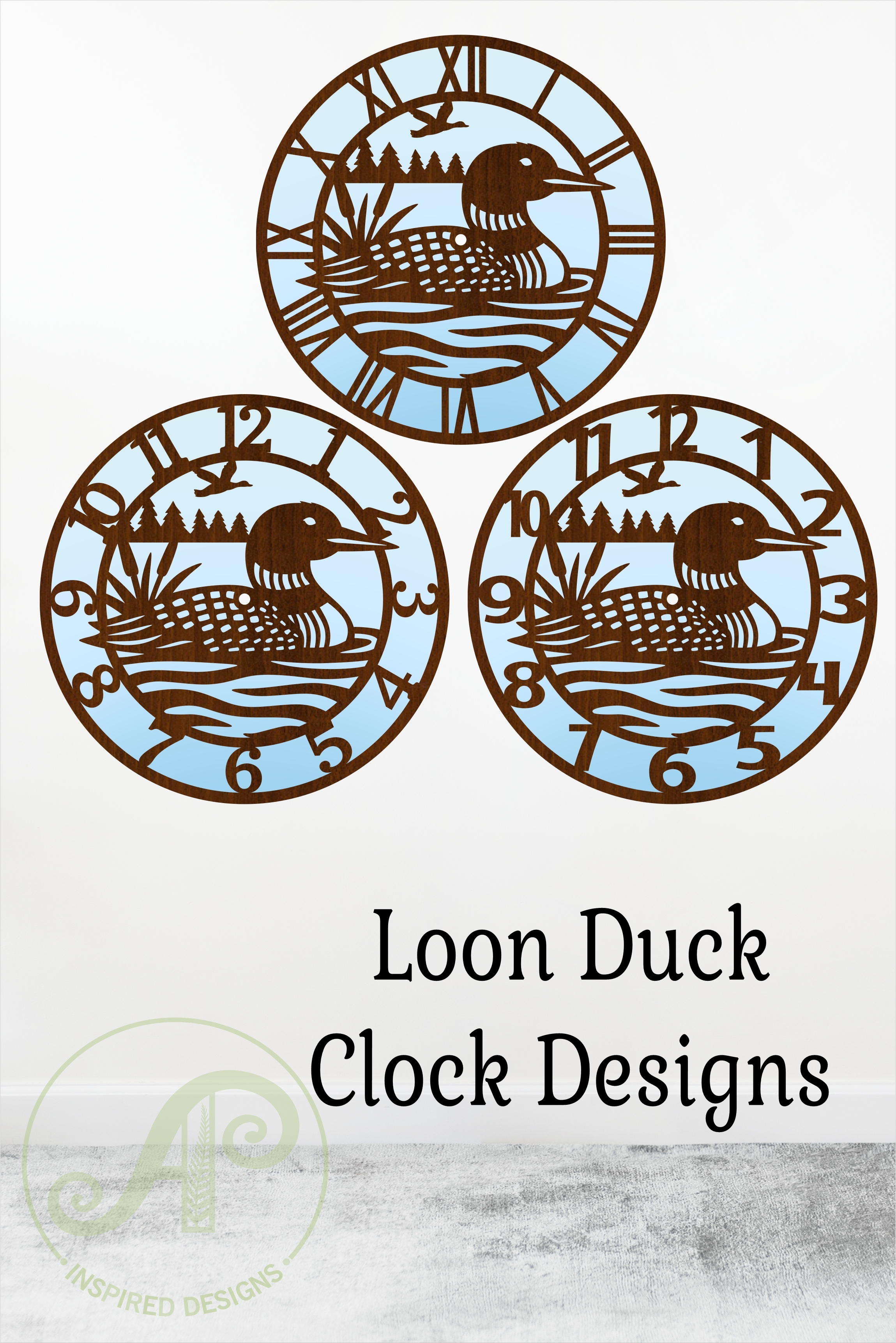 Loon duck clock wall clock laser cut files