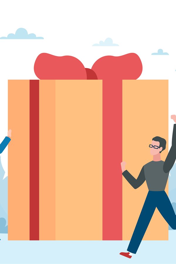 Online reward. Receive gift, customers congratulations win p