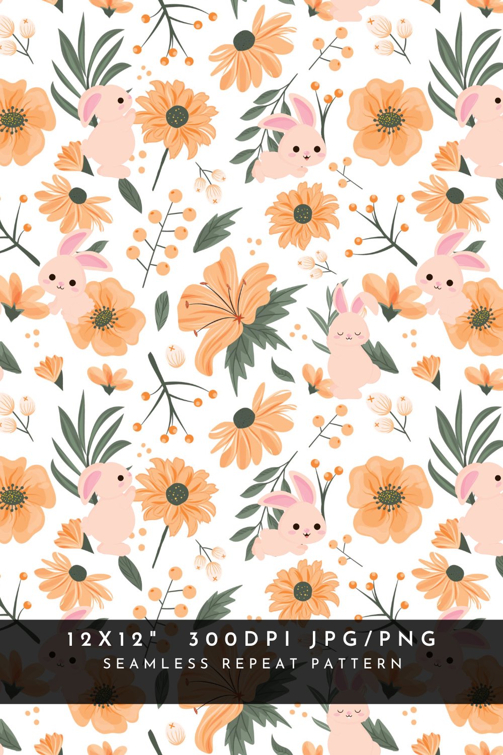 Easter Bunny Seamless Pattern Digital Paper (2414027)