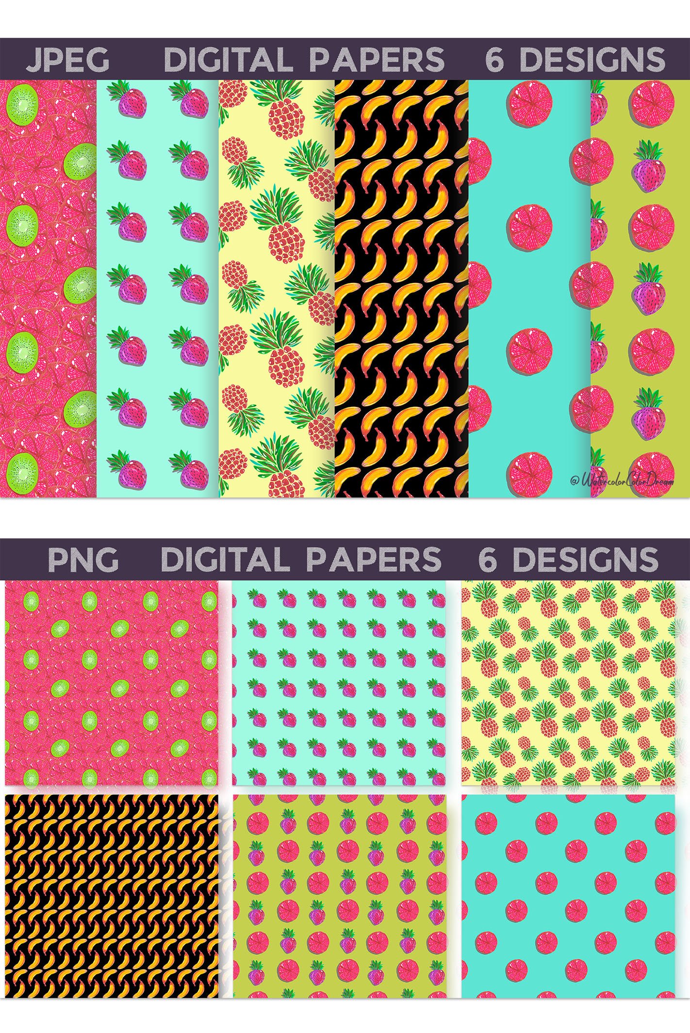 Fruit Digital Paper | Summer Seamless Pattern