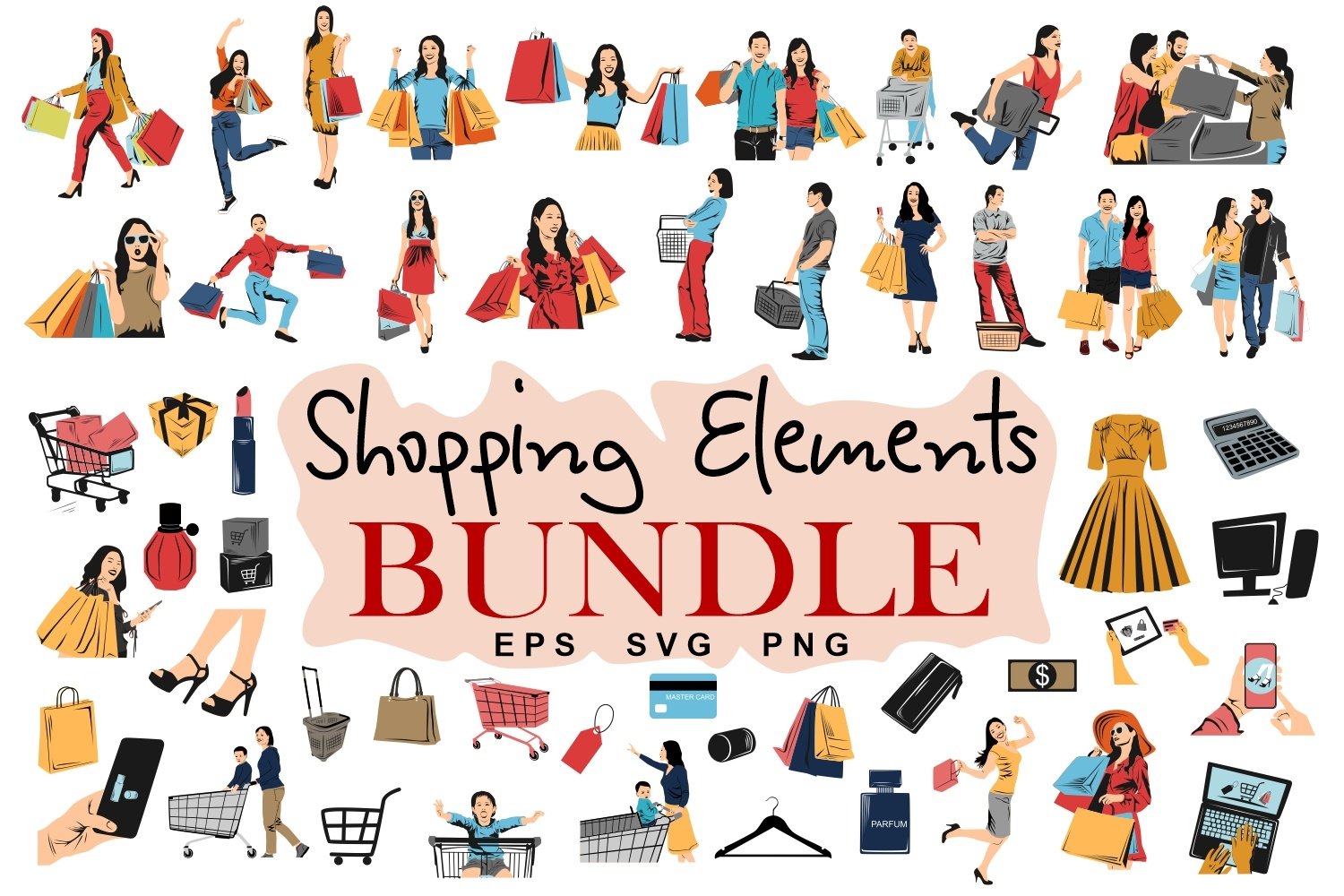 Shopping Clipart SVG Bundle, Shopping Element collection SVG