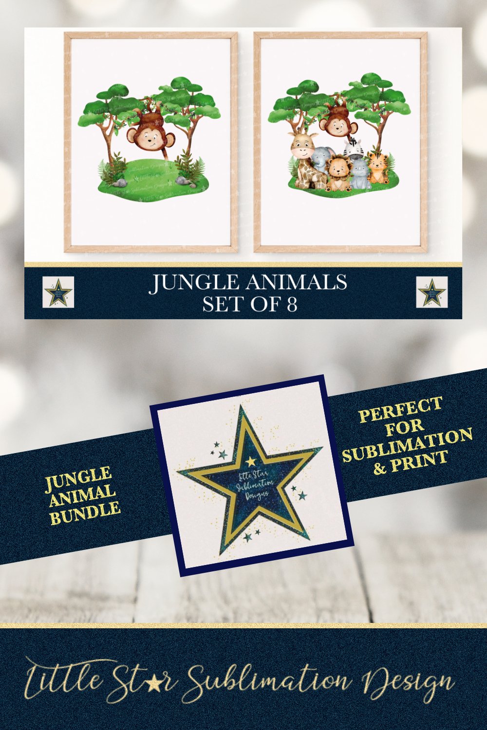 Jungle Animal Bundle Set of 8