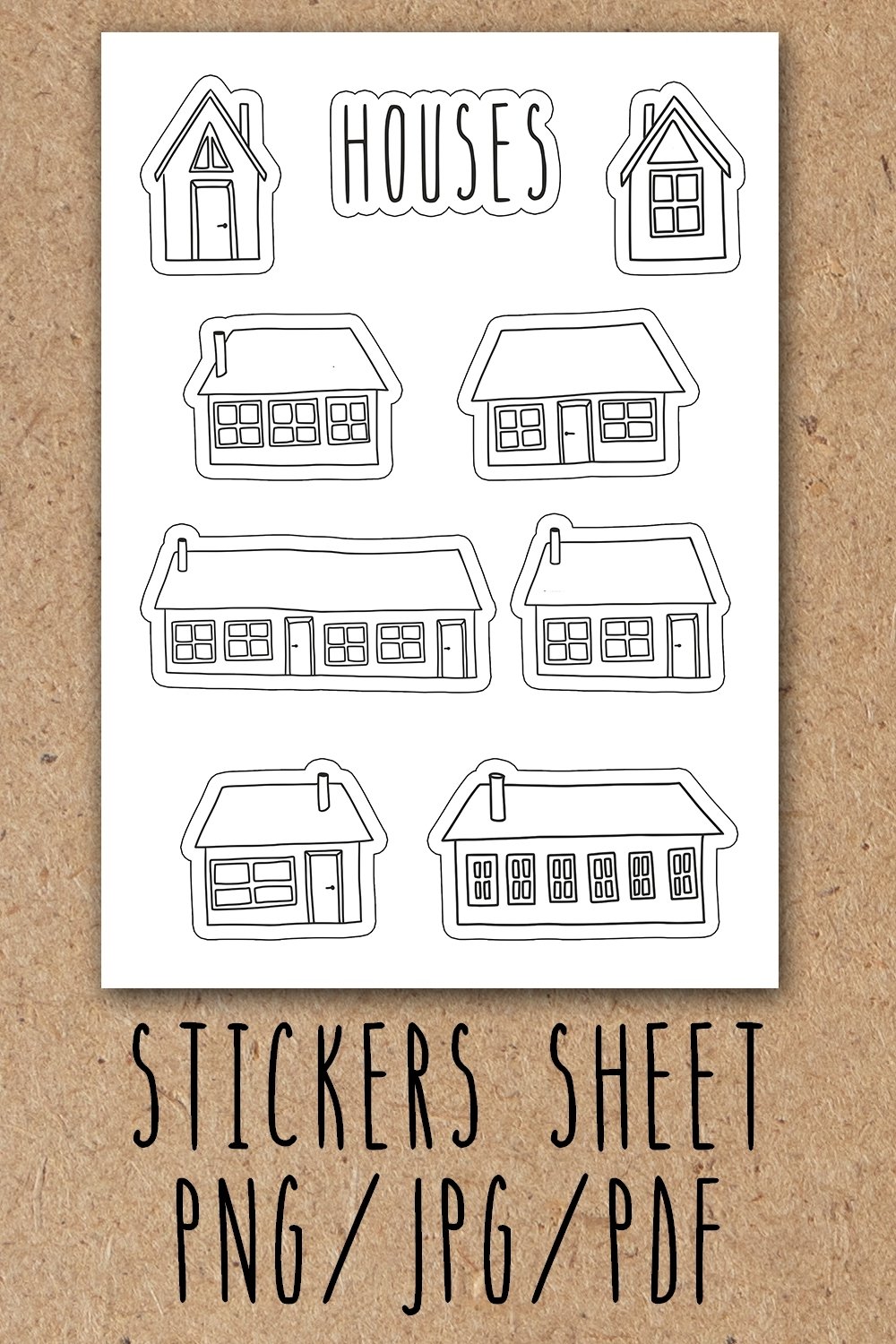 Houses stickers sheet