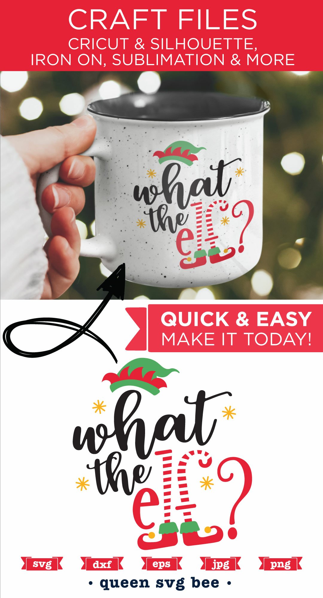 What the Elf - A funny Christmas SVG file